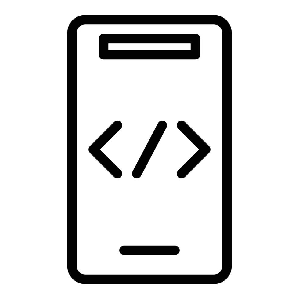 Code smartphone icon outline vector. Cms development 15204583 Vector ...