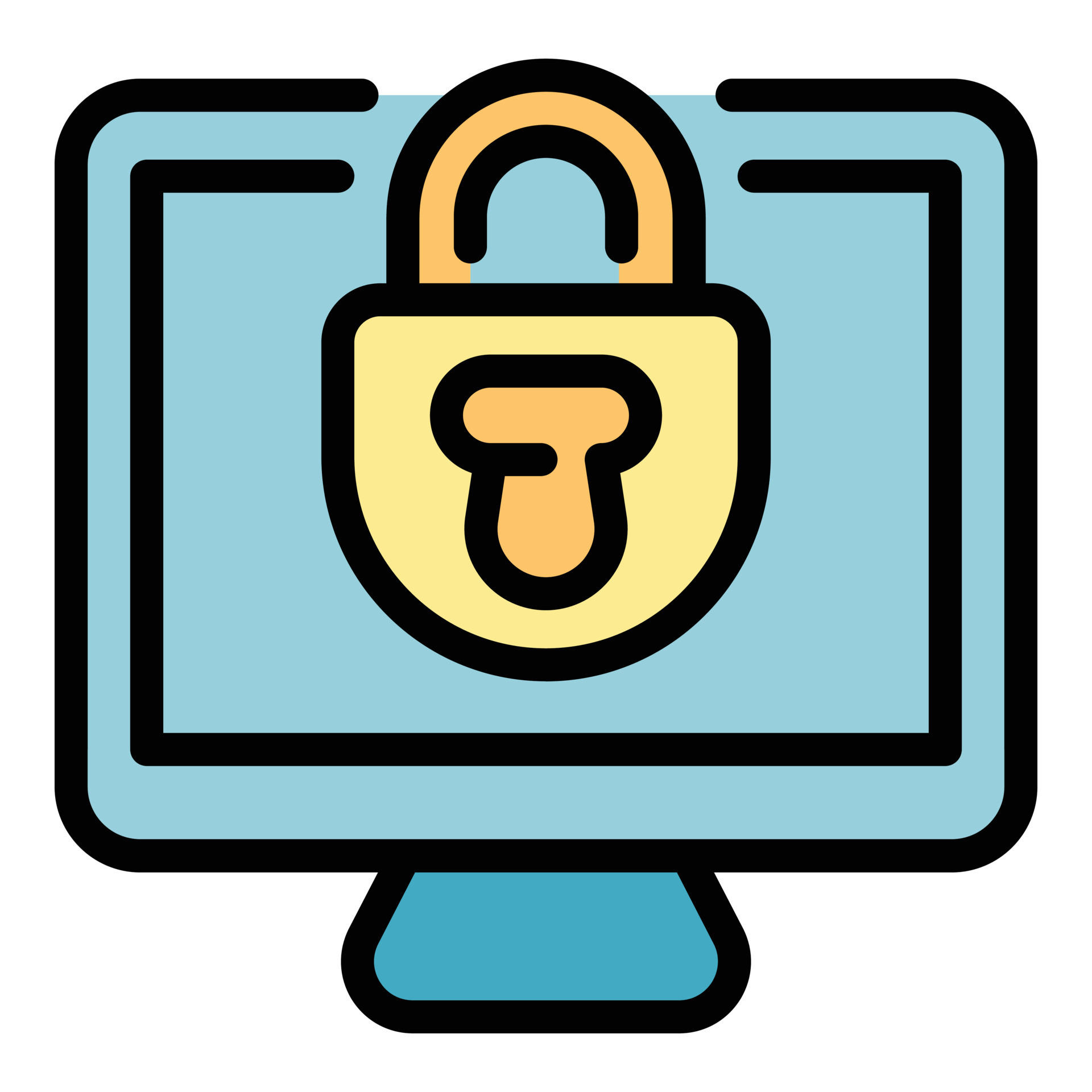 Computer lock icon color outline vector 15204621 Vector Art at Vecteezy