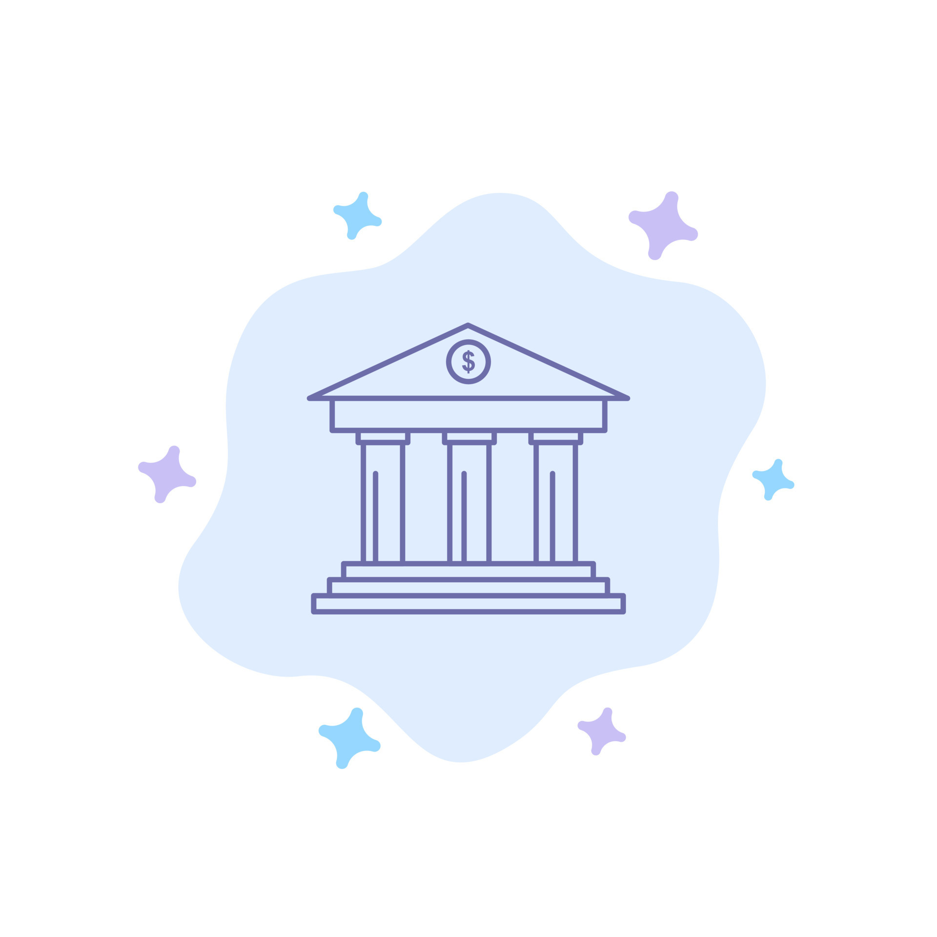 Bank Business Finance Building Money Blue Icon on Abstract Cloud ... Bank Business Finance Building Money Blue Icon on Abstract Cloud ...
