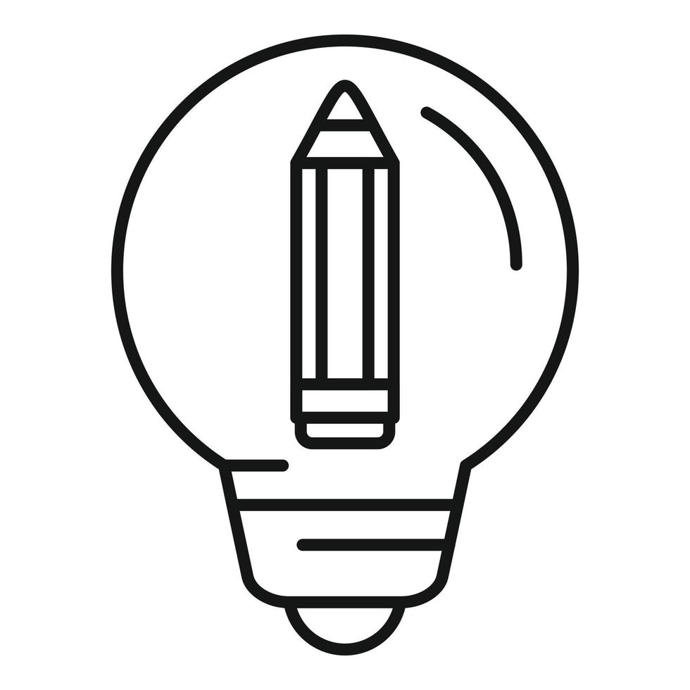 Write Idea Icon Outline Vector Creative Bulb 15205088 Vector Art At