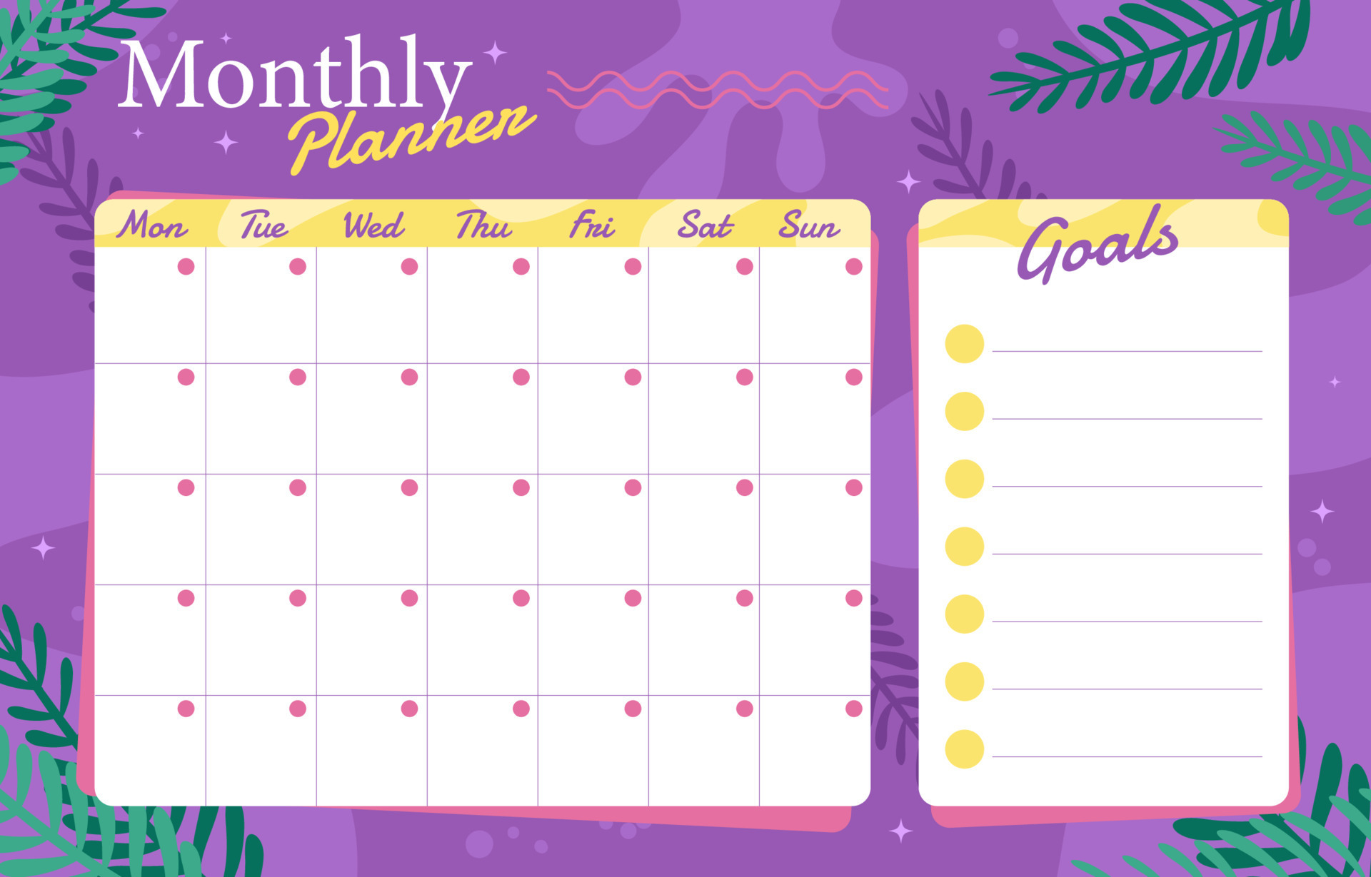 Goals Calendar Monthly Timeline Template 15205584 Vector Art at Vecteezy Goals Calendar Monthly Timeline Template 15205584 Vector Art at Vecteezy
