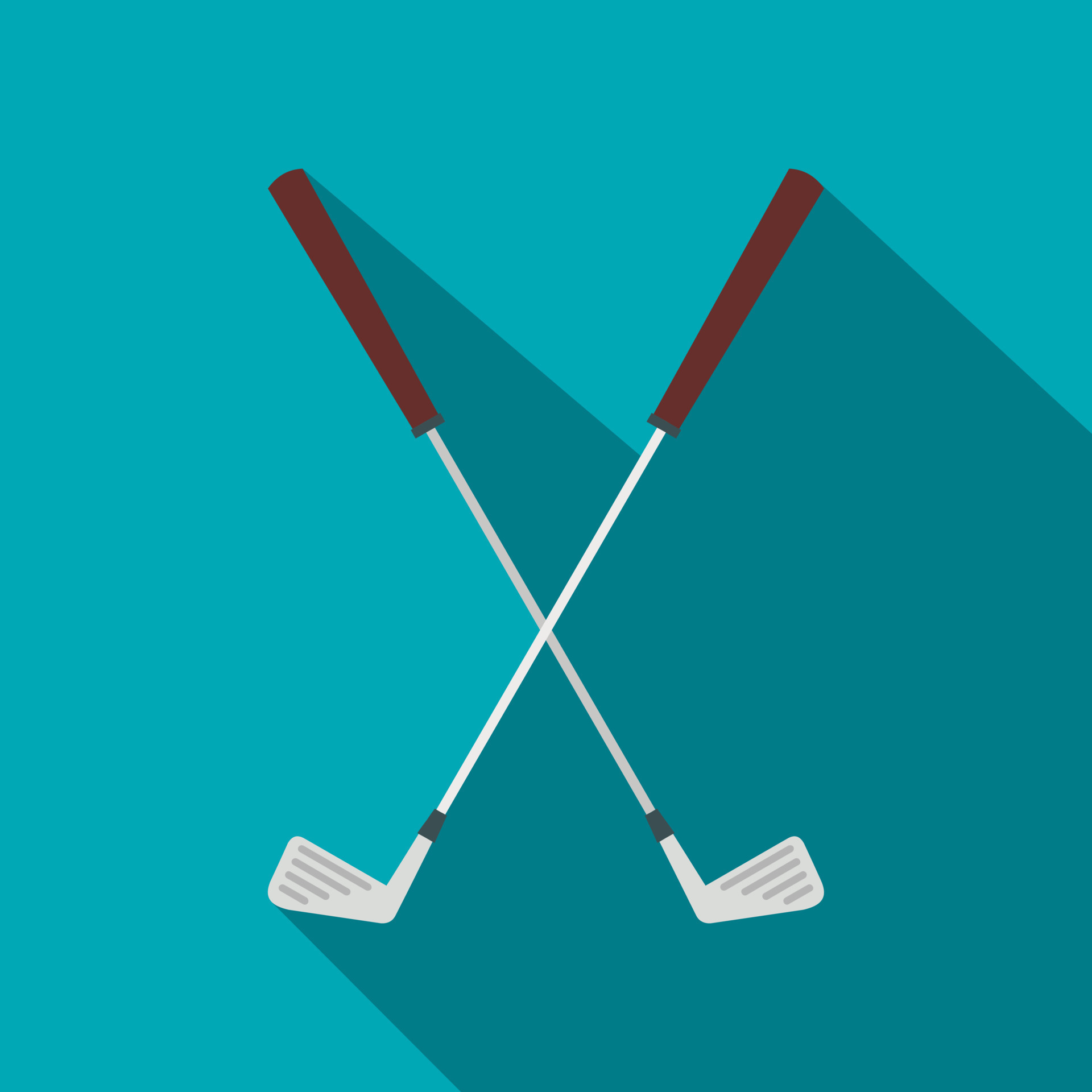 Crossed Golf Clubs Icon Flat Style 15206728 Vector Art At Vecteezy
