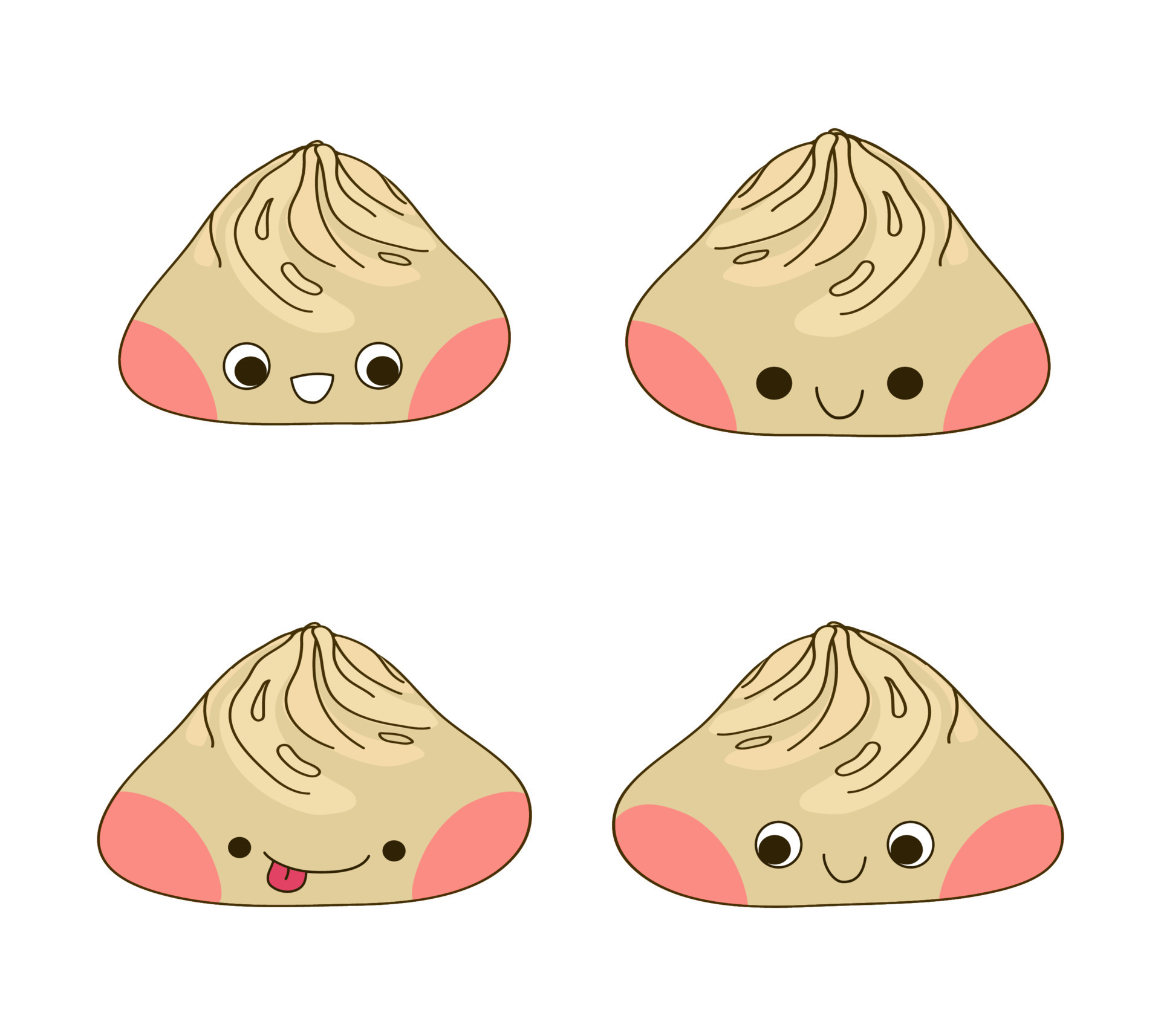 Xiao Long Bao Set Of Dumpling Characters Vector Illustration 15207741 Vector Art At Vecteezy