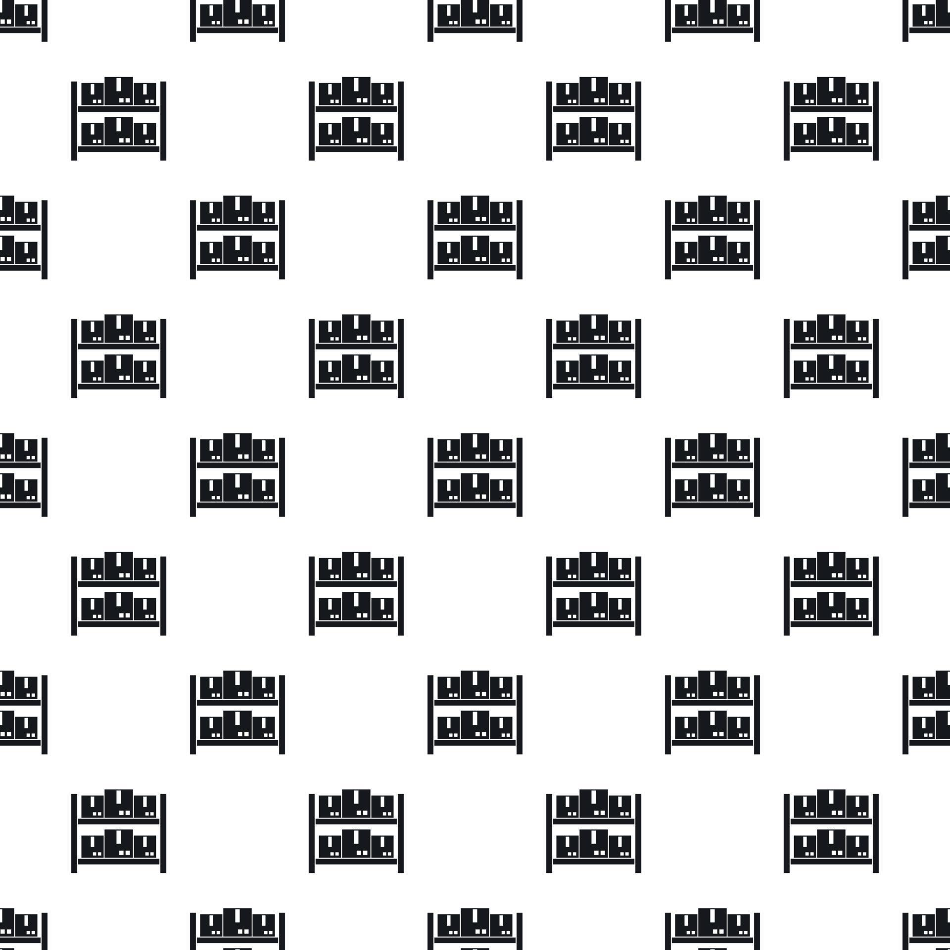 Shelves with cardboard boxes pattern, simple style 15209230 Vector Art ...