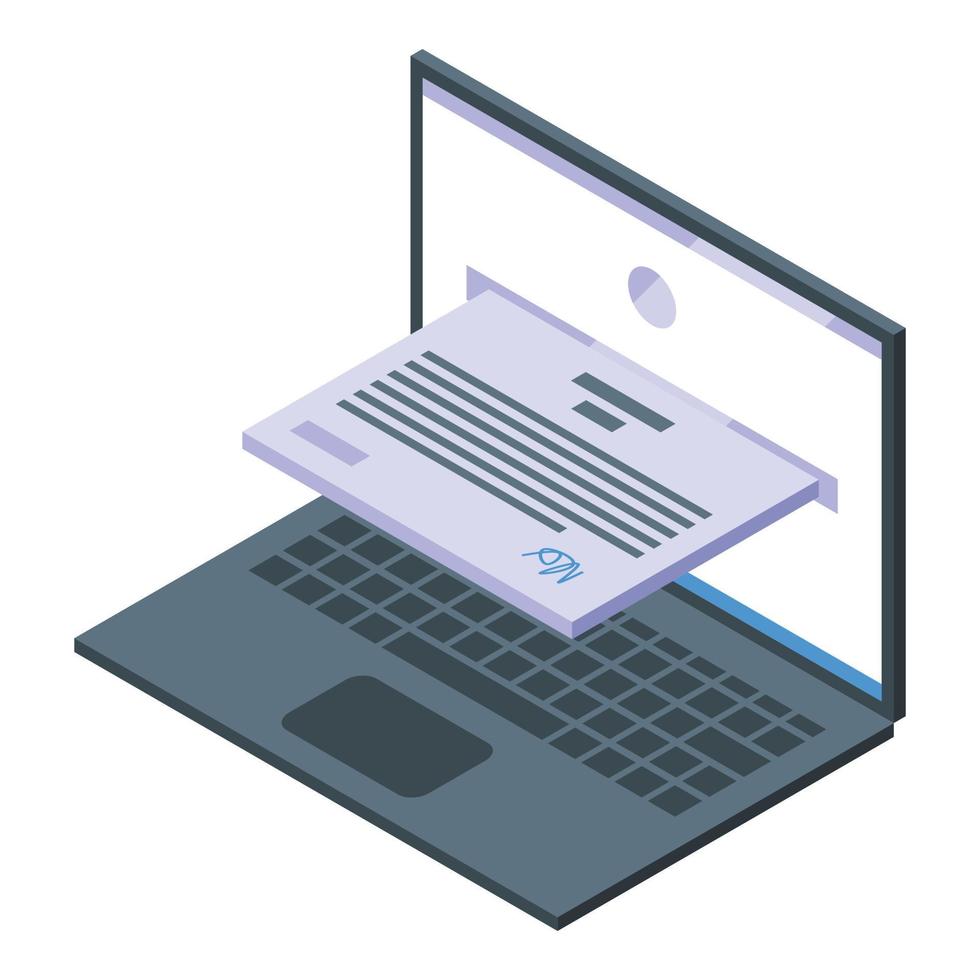 Handwriting Identification Icon Isometric Vector Signature Contract