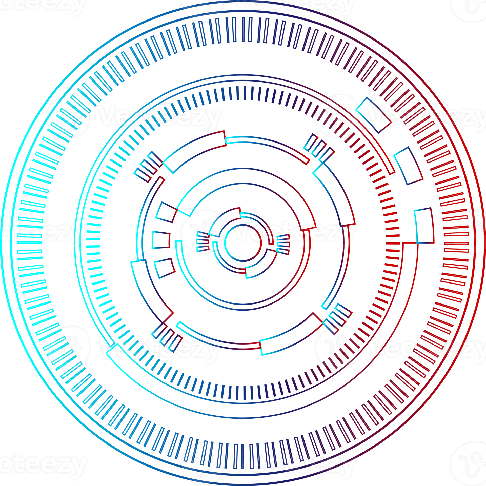 Christmas Festival Tech Circle Signal Interface Futuristic Technology Icon Element Abstract