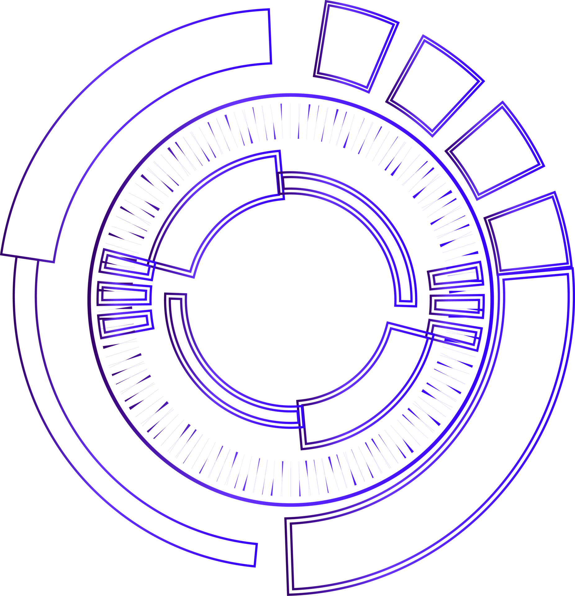 Christmas Festival Tech Circle Signal Interface Futuristic Technology Icon Element Abstract