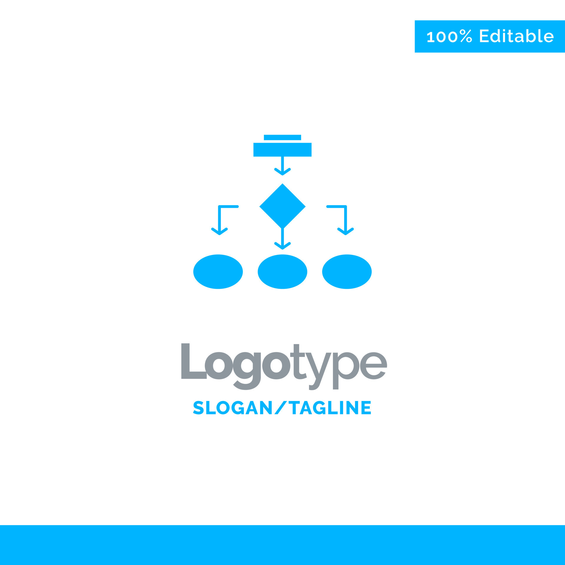 Flowchart Algorithm Business Data Architecture Scheme Structure Workflow Blue Solid Logo