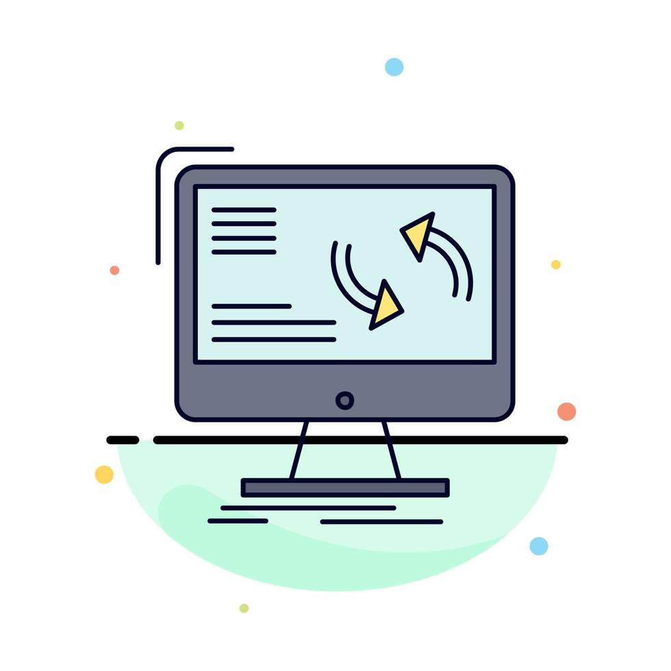 Synchronization Sync Information Data Computer Flat Color Icon Vector
