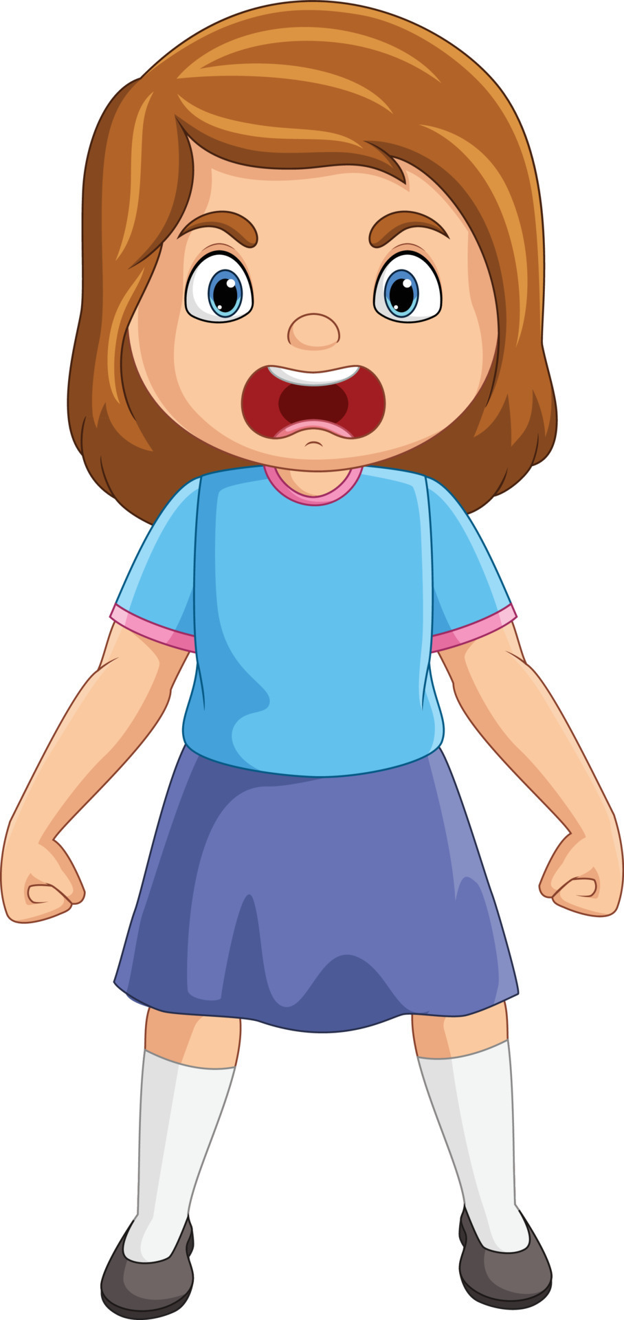 Cartoon angry girl screaming expression 15219722 Vector Art at Vecteezy