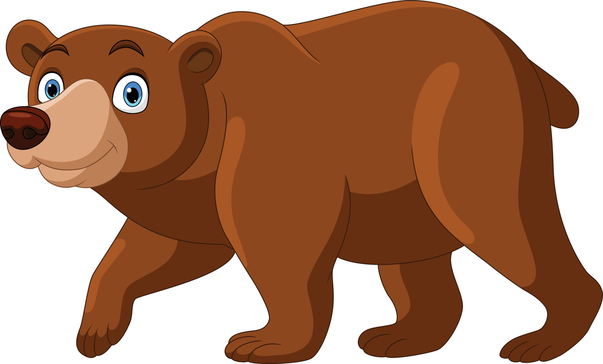 Cartoon Cute Big Bear Walking 15219788 Vector Art At Vecteezy
