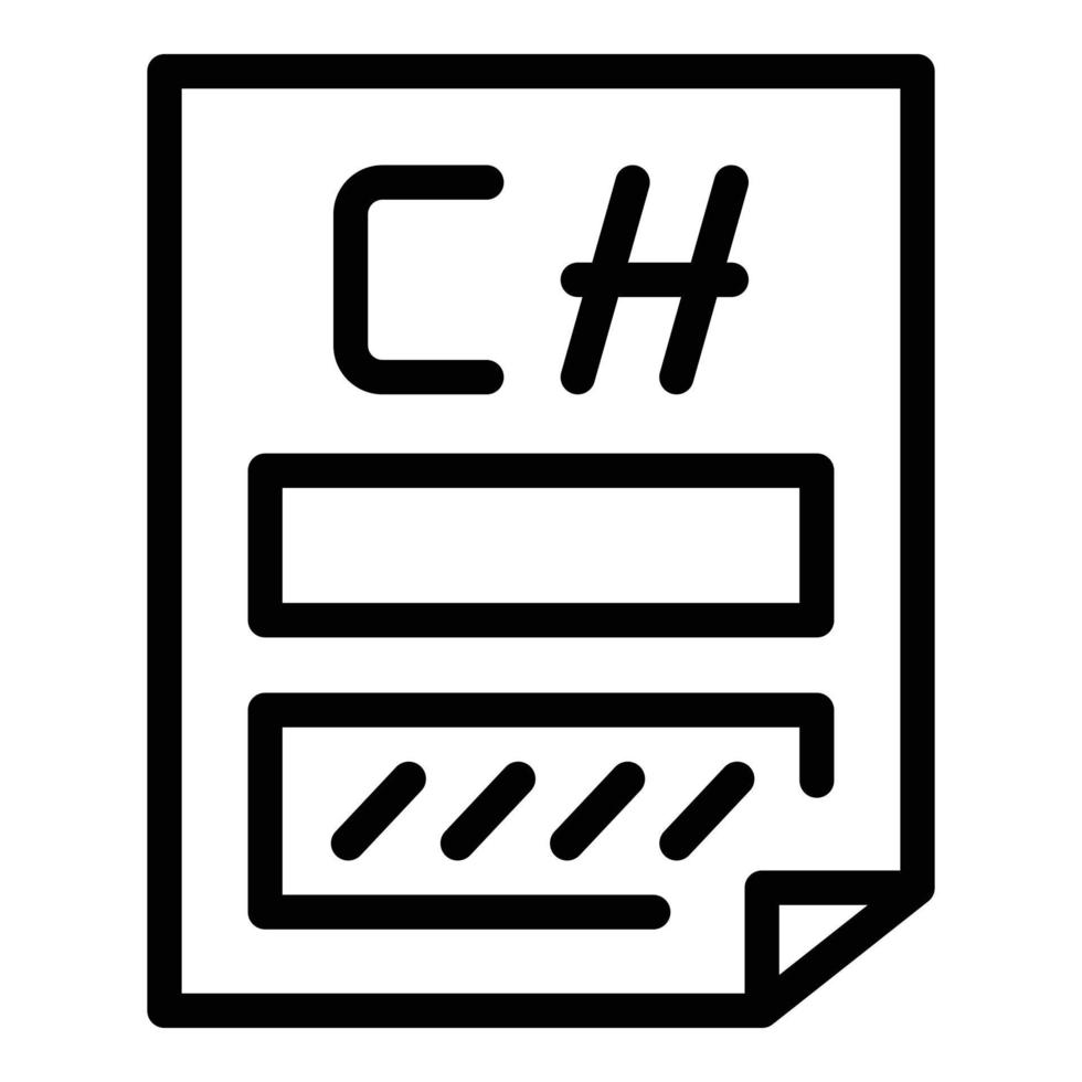 vector de contorno de icono de software c. proceso de computadora ...