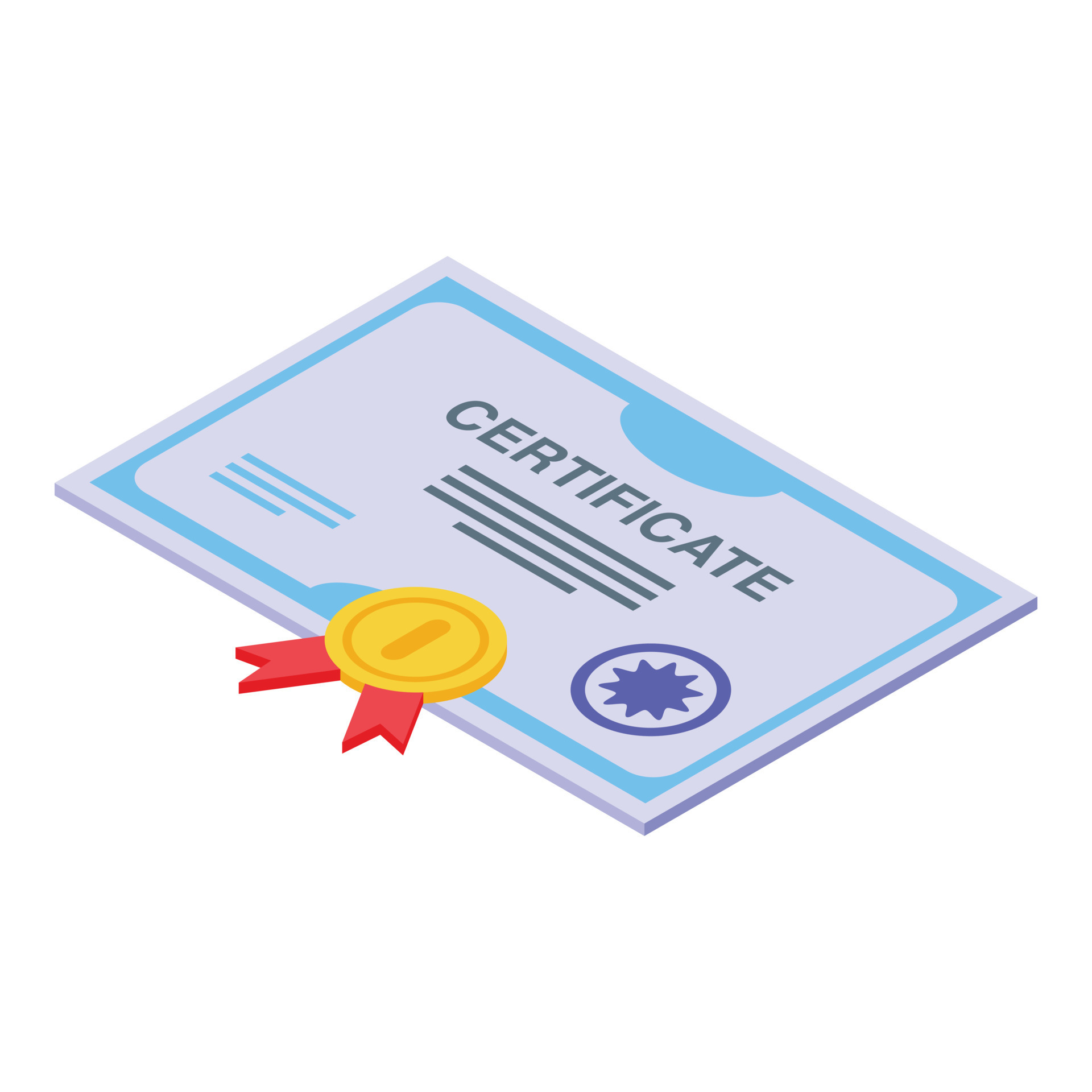 Benchmark certificate icon isometric vector. Indicator performance ...