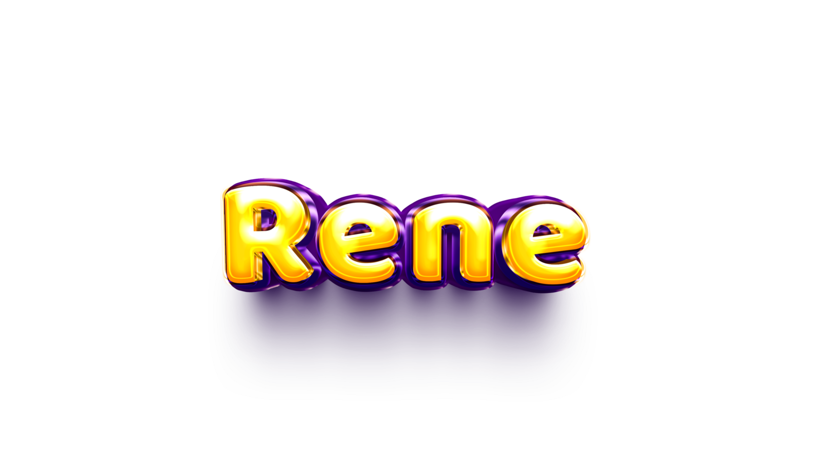 names of boy English helium balloon shiny celebration sticker 3d inflated Rene 15223813 PNG