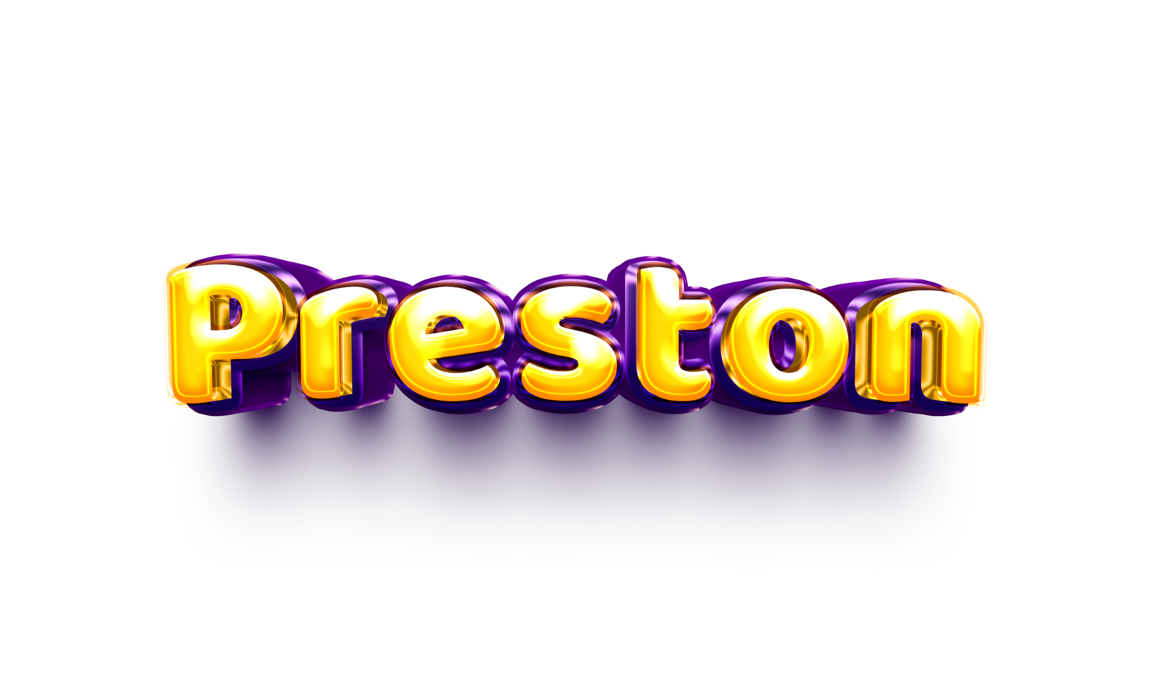 names of boy English helium balloon shiny celebration sticker 3d inflated Preston 15223951 PNG