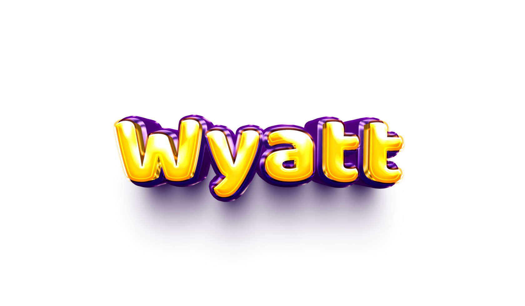 names of boys English helium balloon shiny celebration sticker 3d inflated Wyatt 15223952 PNG