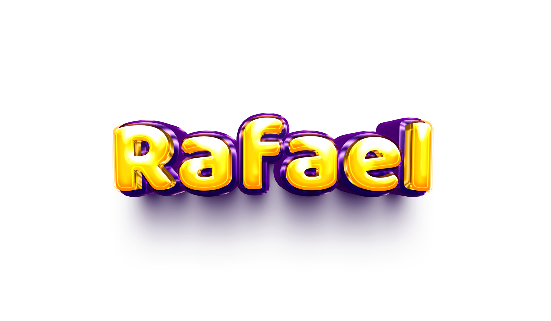 names of boy English helium balloon shiny celebration sticker 3d inflated Rafael 15224046 PNG