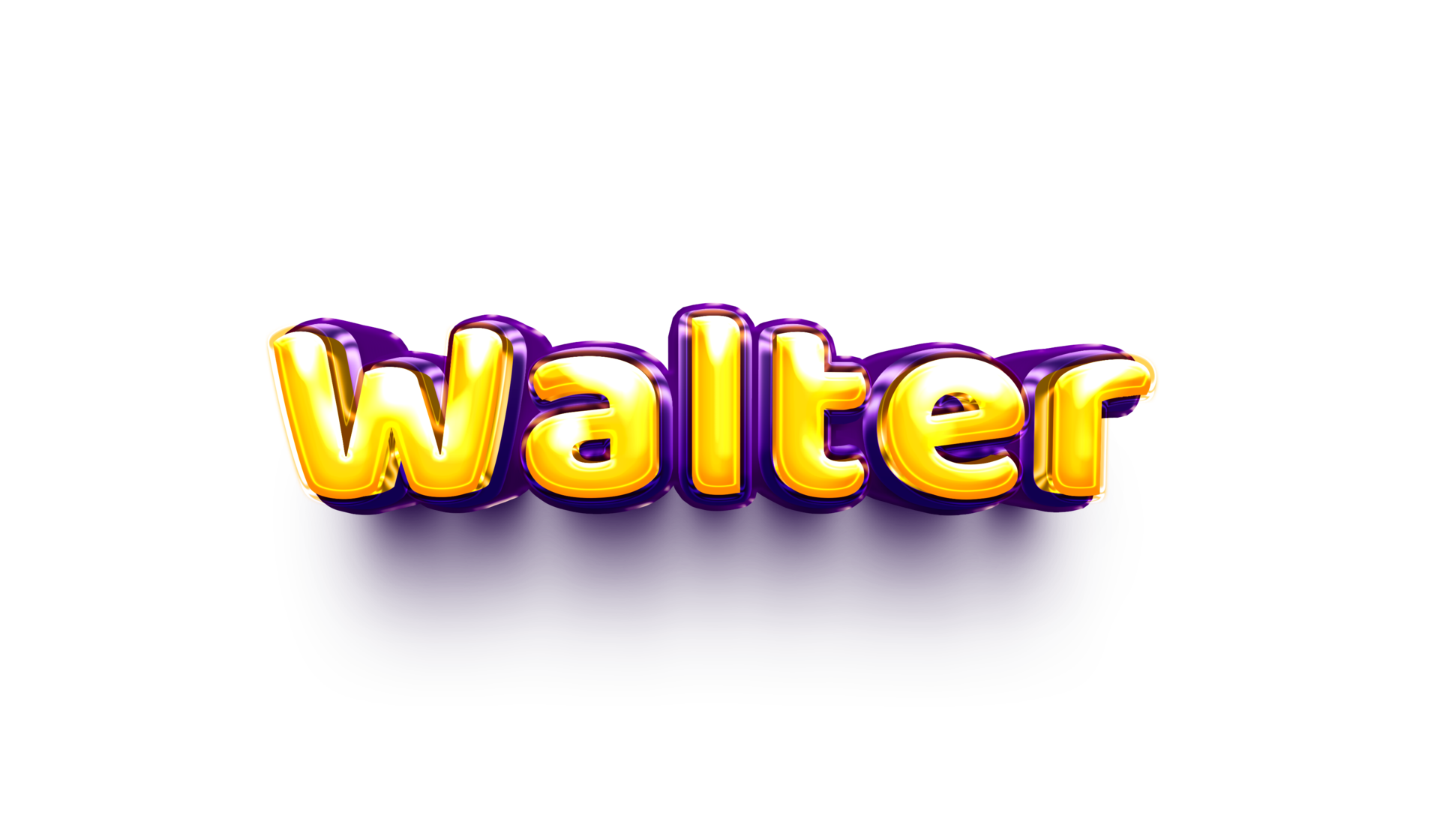 names of boys English helium balloon shiny celebration sticker 3d inflated Walter Walter Walter ...