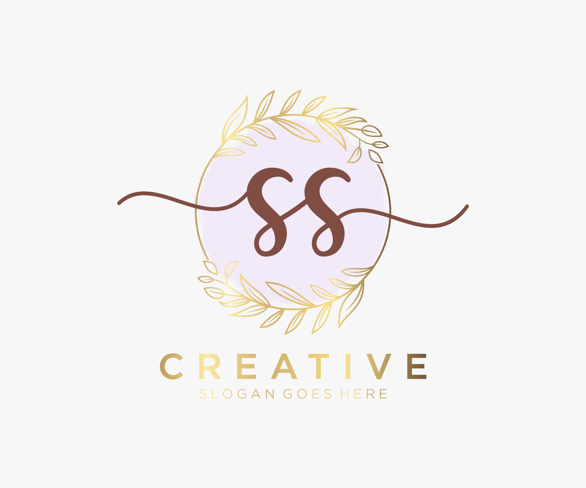 Initial Ss Feminine Logo Usable For Nature Salon Spa Cosmetic And Beauty Logos Flat Vector