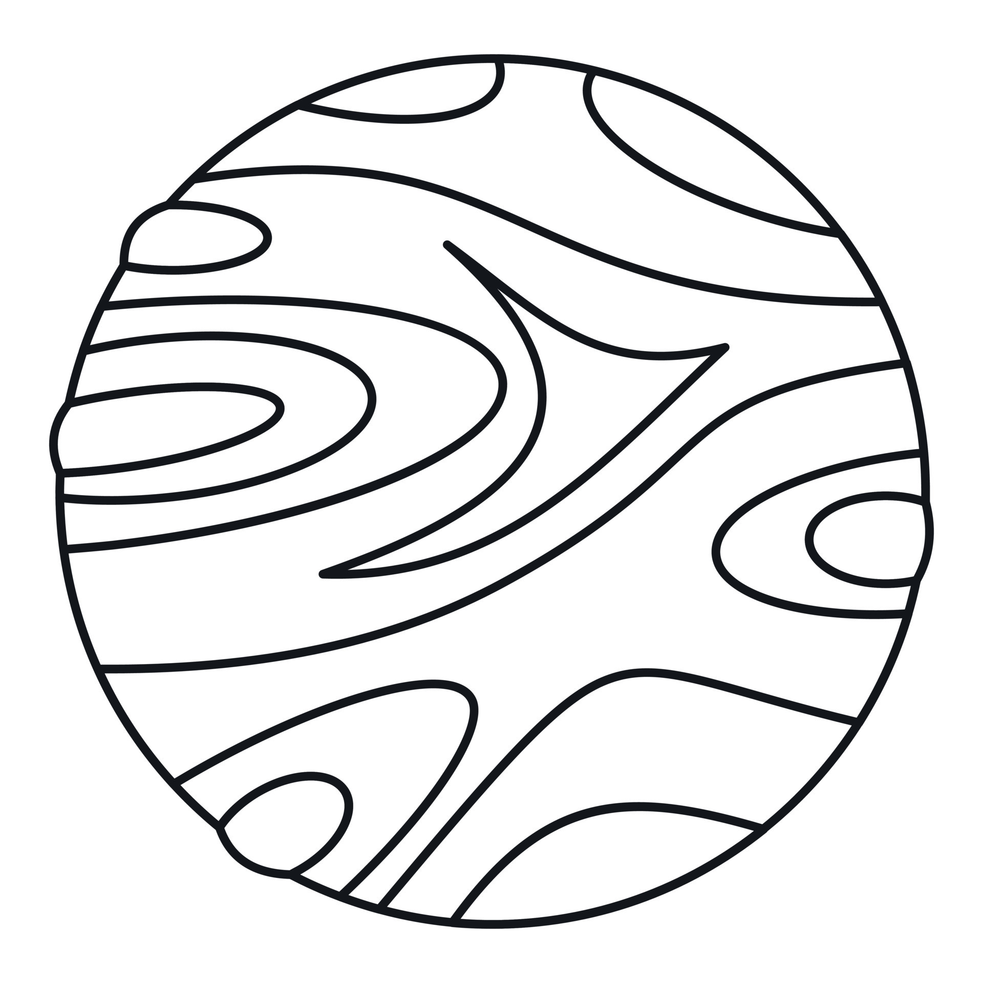 Striped planet icon, outline style 15228748 Vector Art at Vecteezy