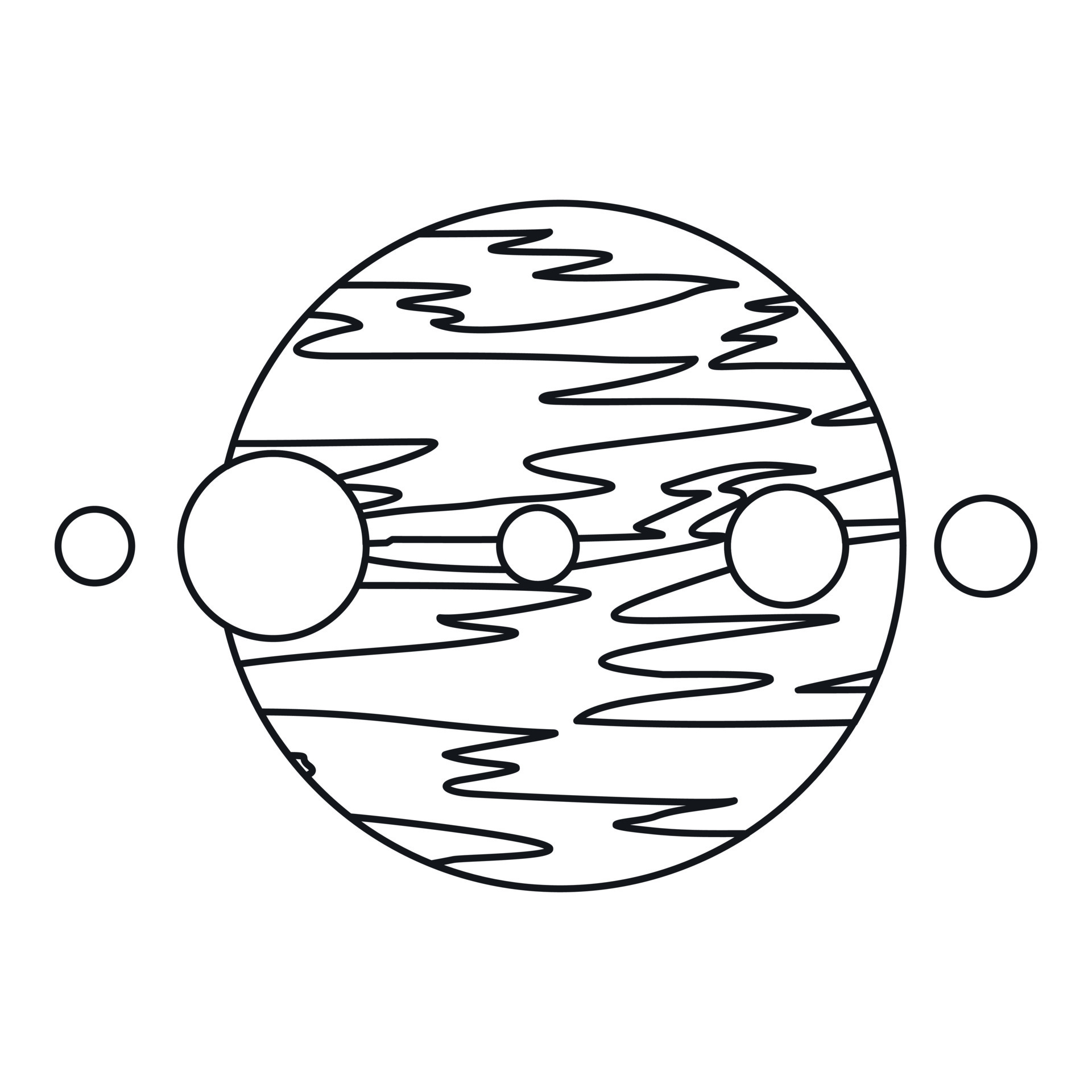 Planet and moons icon, outline style 15228750 Vector Art at Vecteezy
