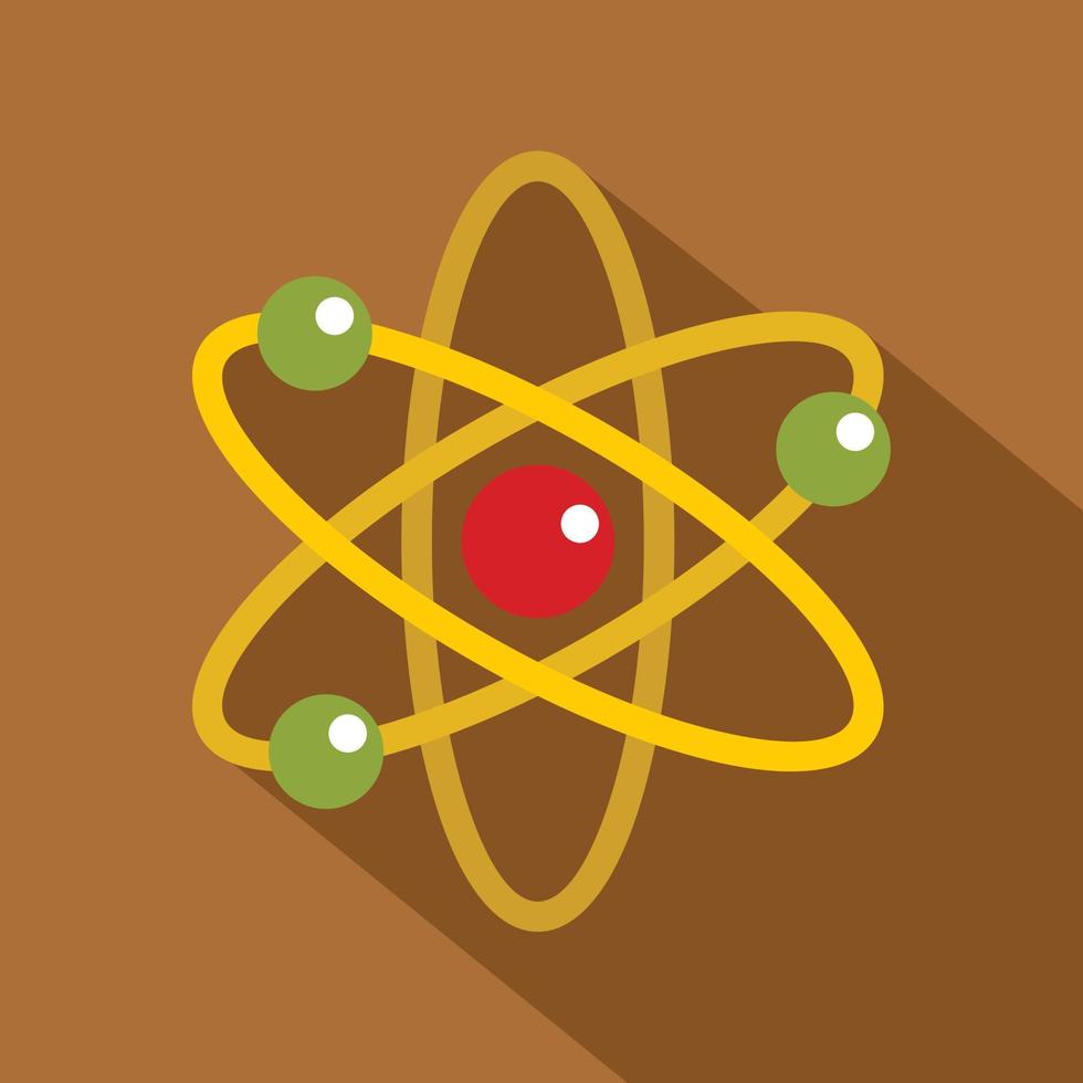 Nucleus And Orbiting Electrons Icon Flat Style 15228930 Vector Art At Vecteezy