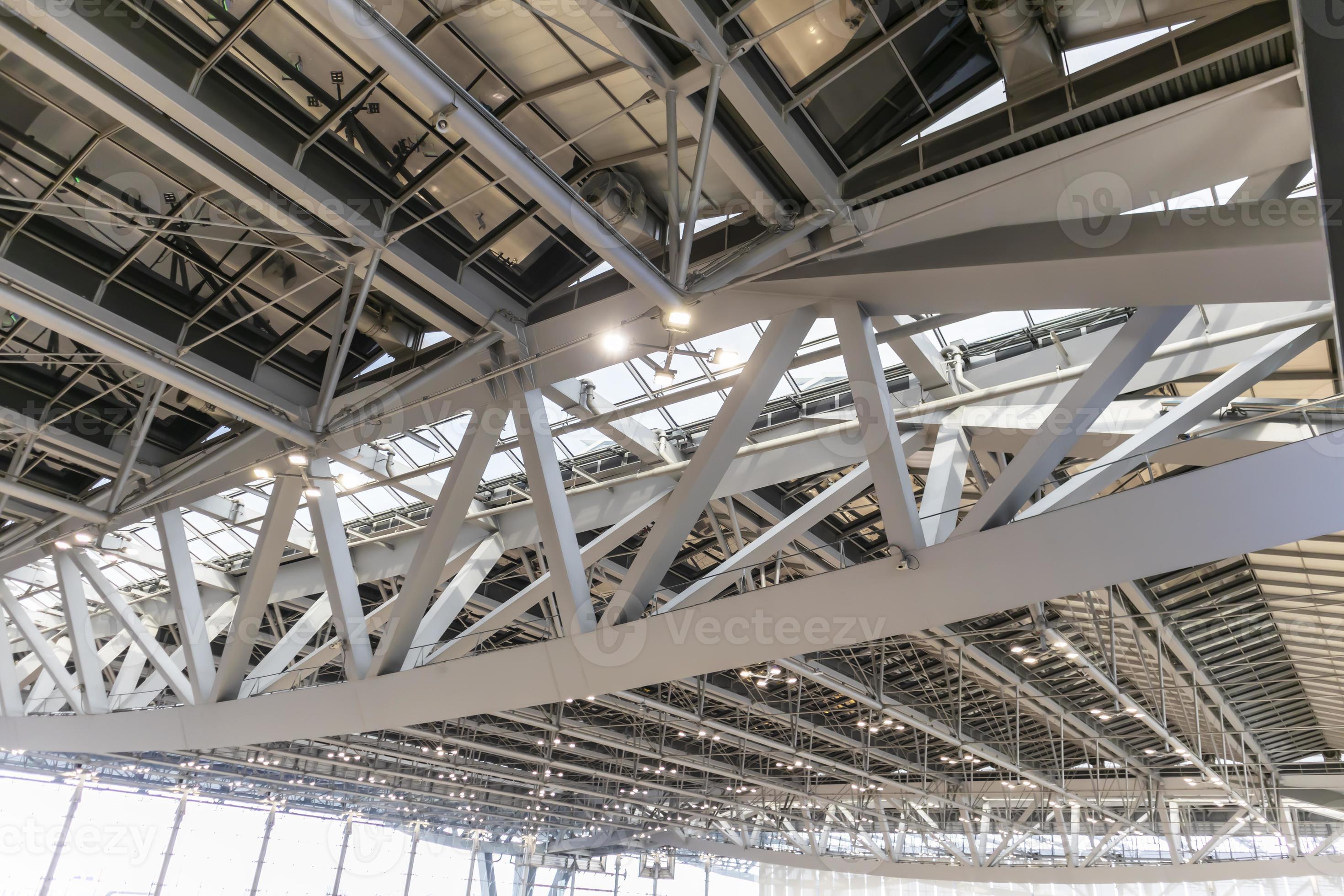 Truss structures in steel frame construction,big roof made of steel ... Truss structures in steel frame construction,big roof made of steel ...