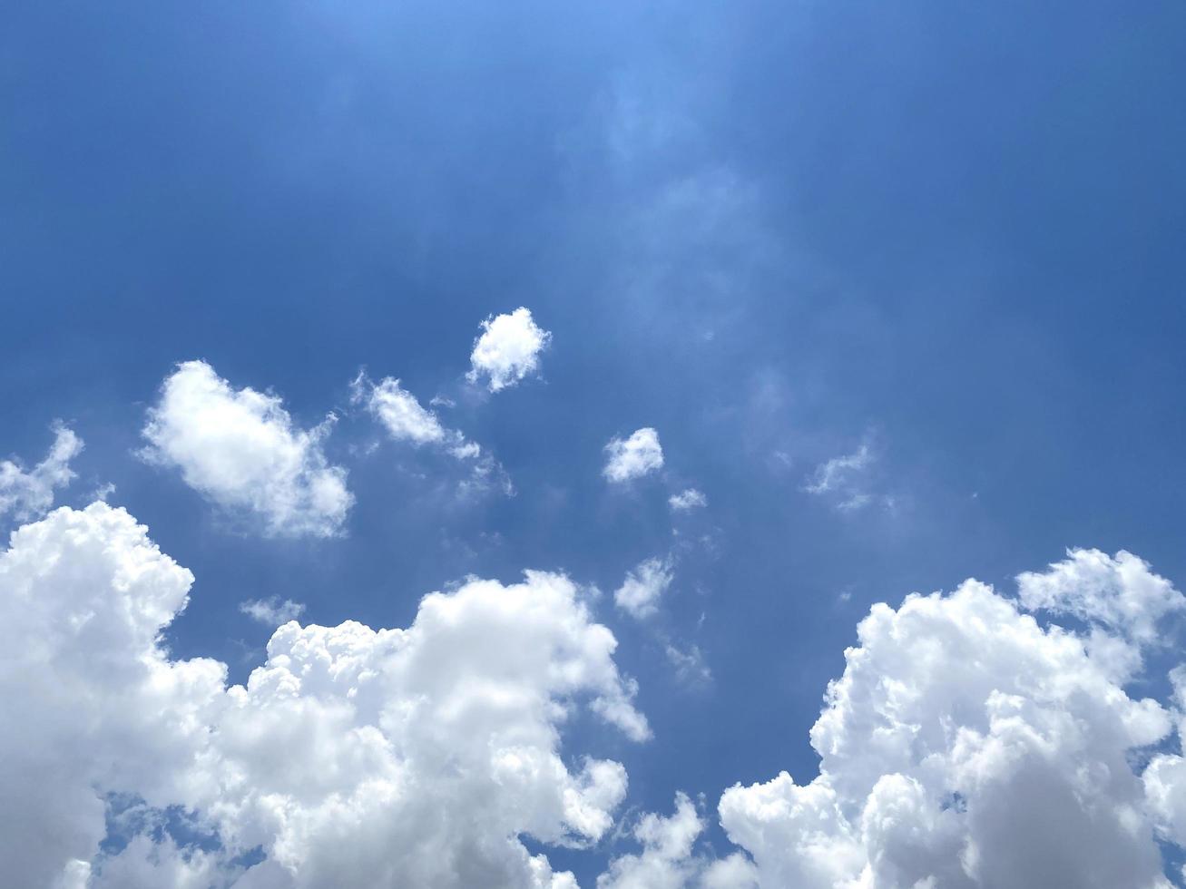 Clean Blue Sky And White Clouds Sky Background With Space For