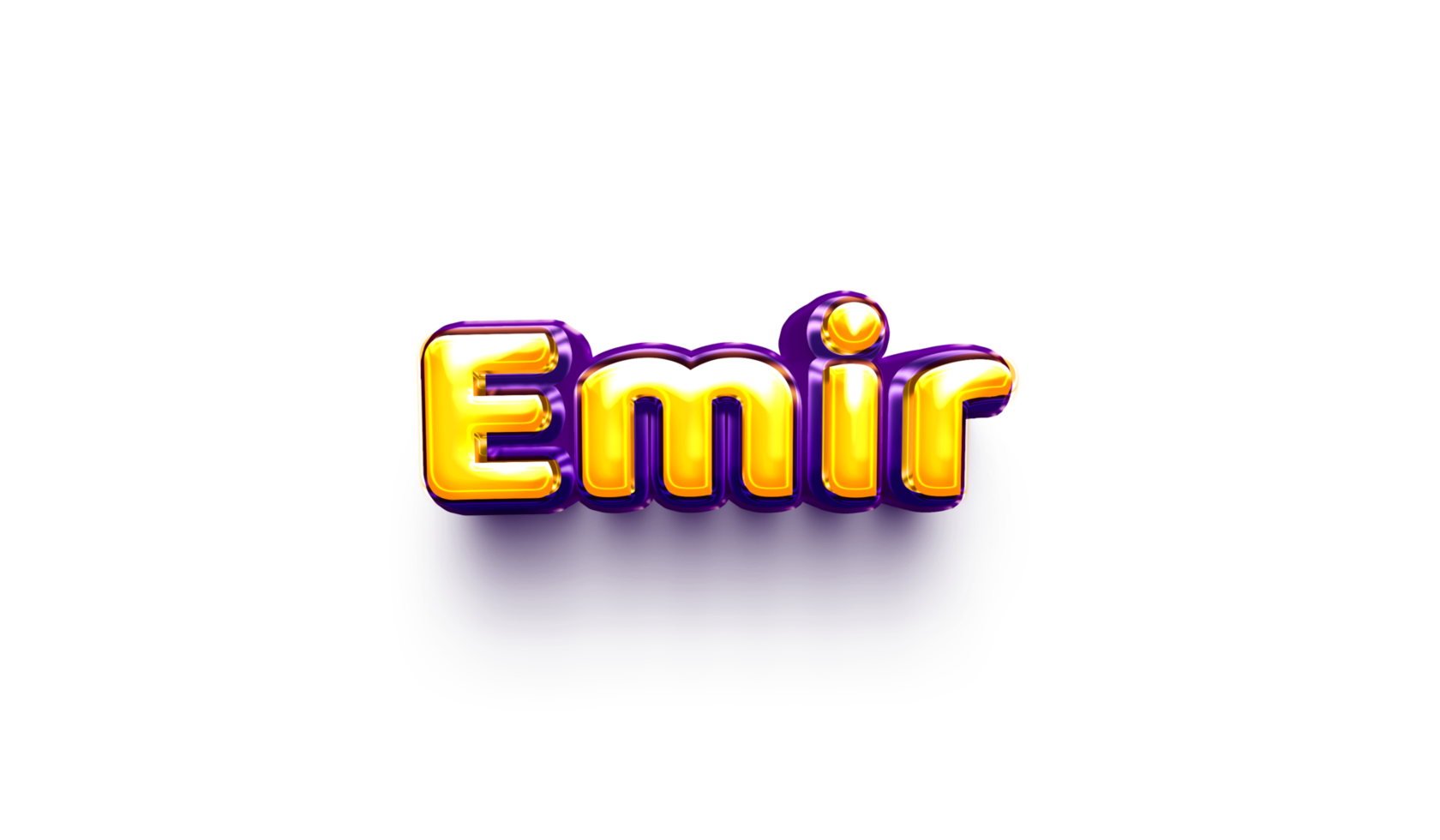 names of boy English helium balloon shiny celebration sticker 3d inflated Emir 15234126 PNG