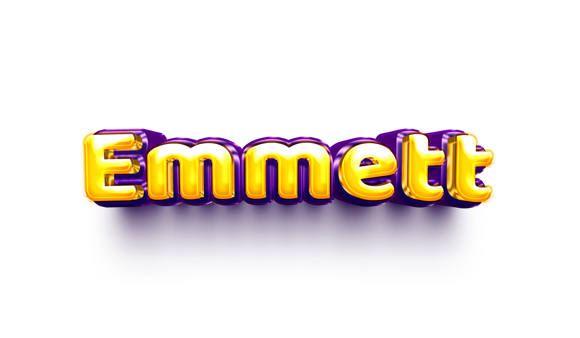 names of boy English helium balloon shiny celebration sticker 3d inflated Emmett 15234131 PNG