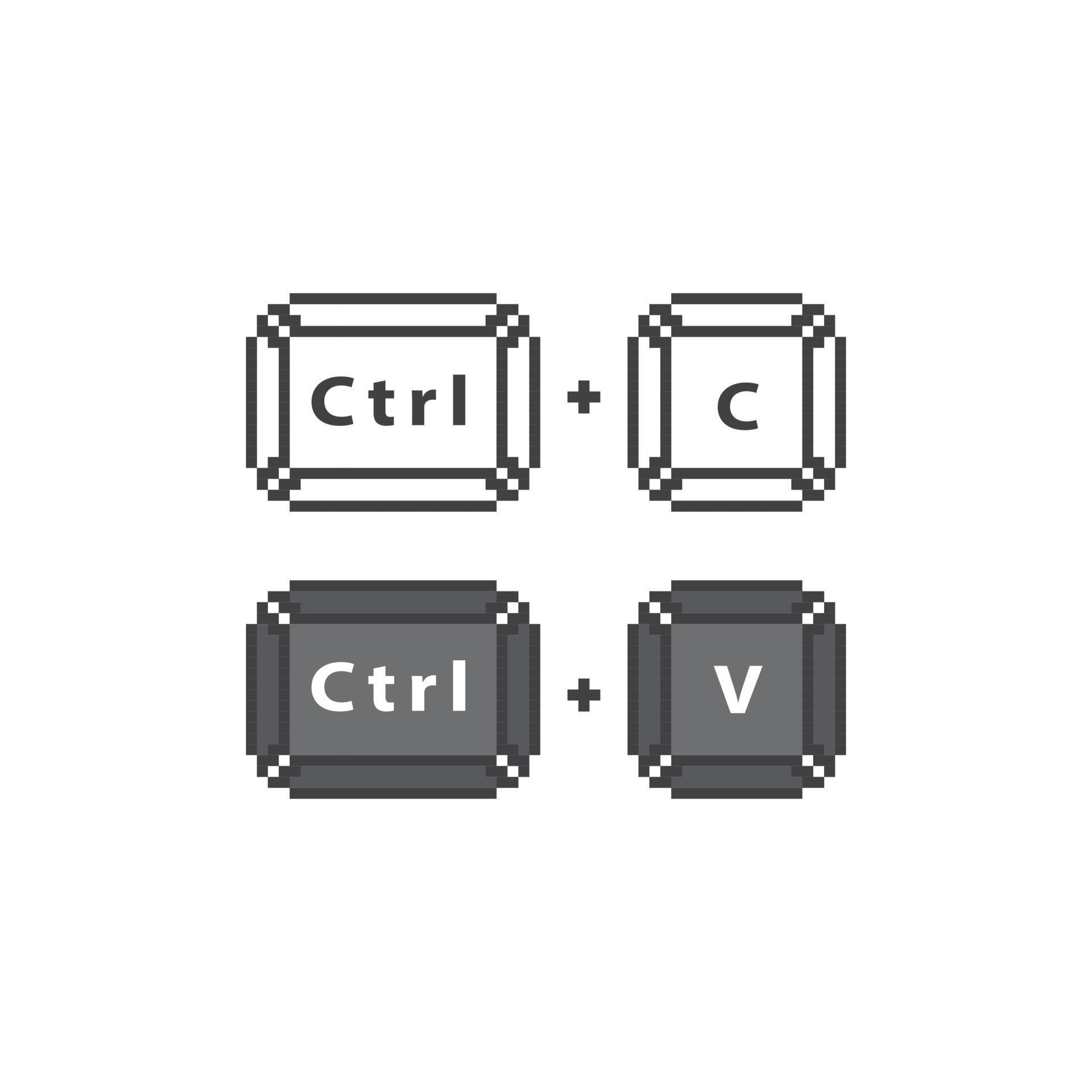 copiar y pegar, botón ctrl c y ctrl v. pixel art icono de 8 bits ... copiar y pegar, botón ctrl c y ctrl v. pixel art icono de 8 bits ...