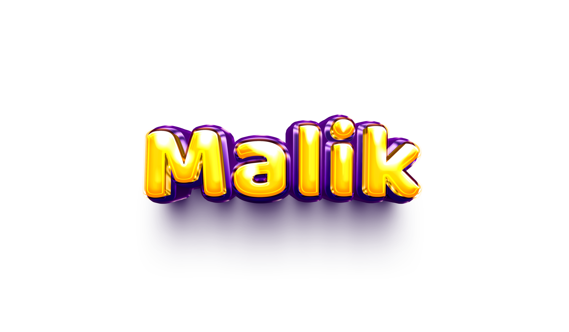 names of boys English helium balloon shiny celebration sticker 3d inflated Malik 15236288 PNG