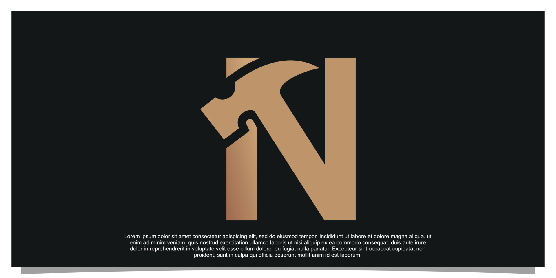 Creative initial letter N with hammer logo design unique concept Premium Vector 15236972 Vector ...