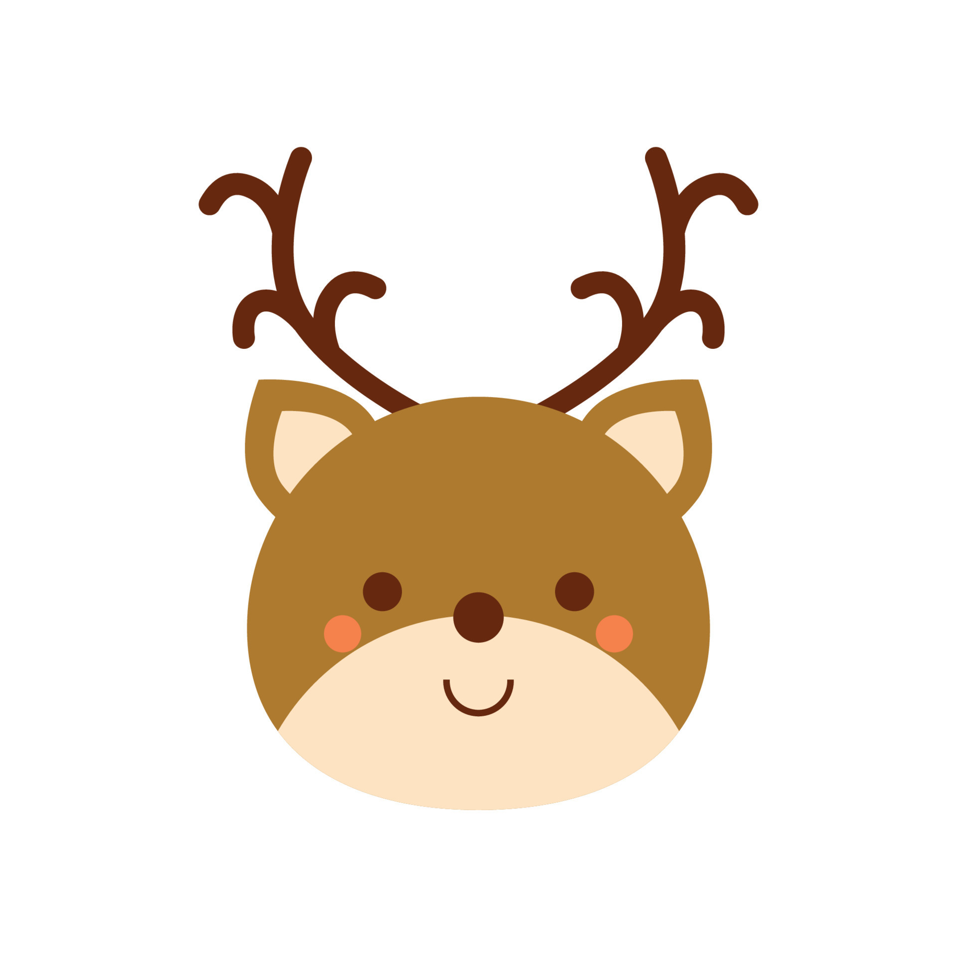 Geometric Christmas reindeer element isolated vector. Winter holiday ...