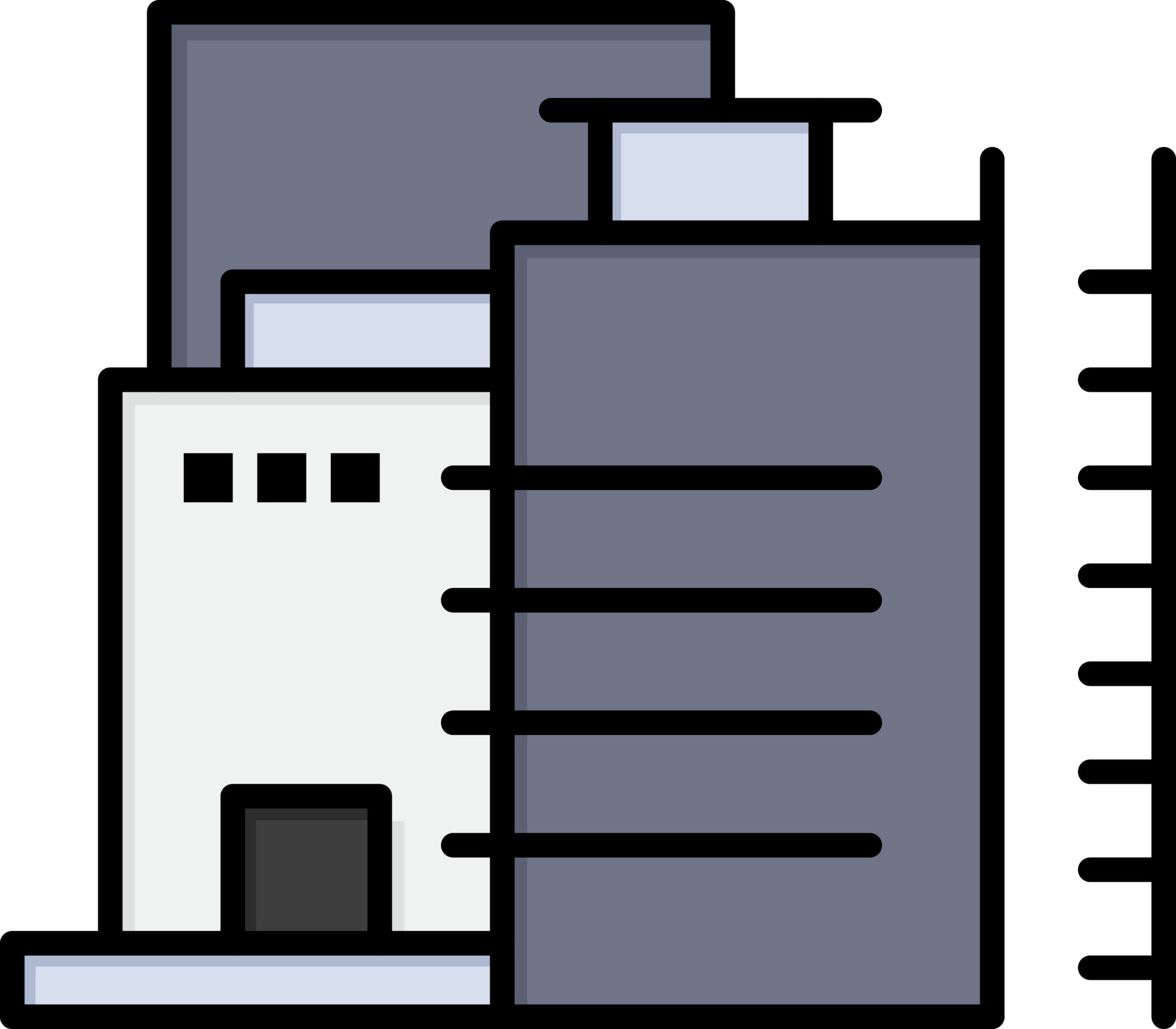 Building Construction Factory Industry Flat Color Icon Vector Icon Banner Template 15237426