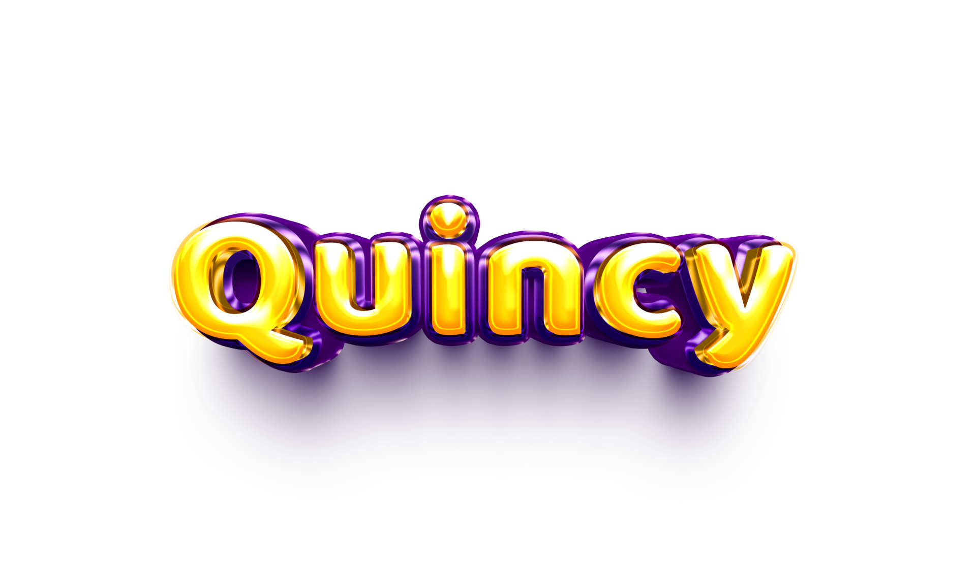 names of boy English helium balloon shiny celebration sticker 3d inflated Quincy 15239592 PNG