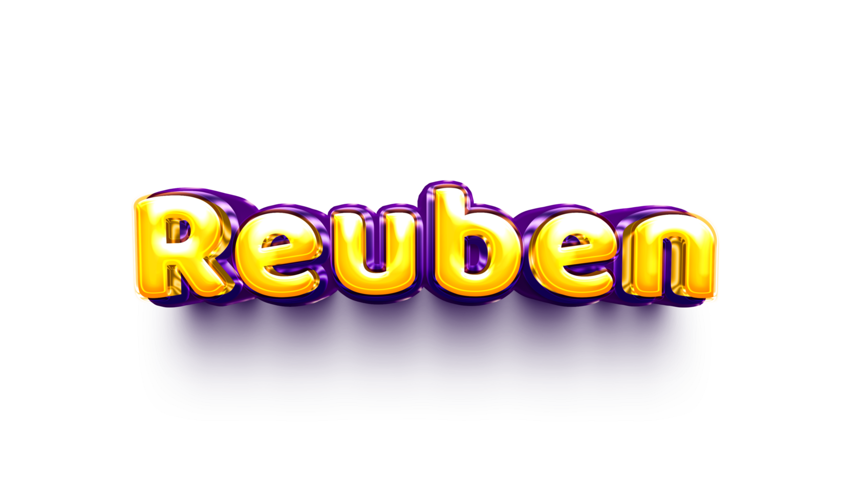 names of boy English helium balloon shiny celebration sticker 3d inflated Reuben 15239594 PNG