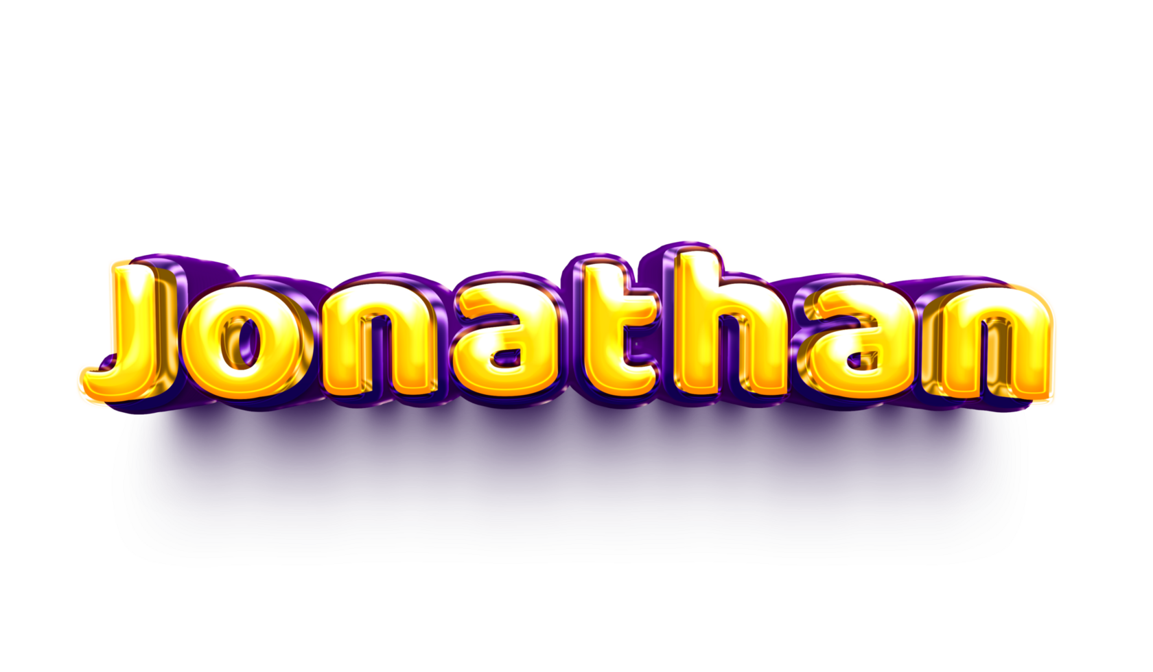 names of boys English helium balloon shiny celebration sticker 3d inflated Jonathan 15240120 PNG