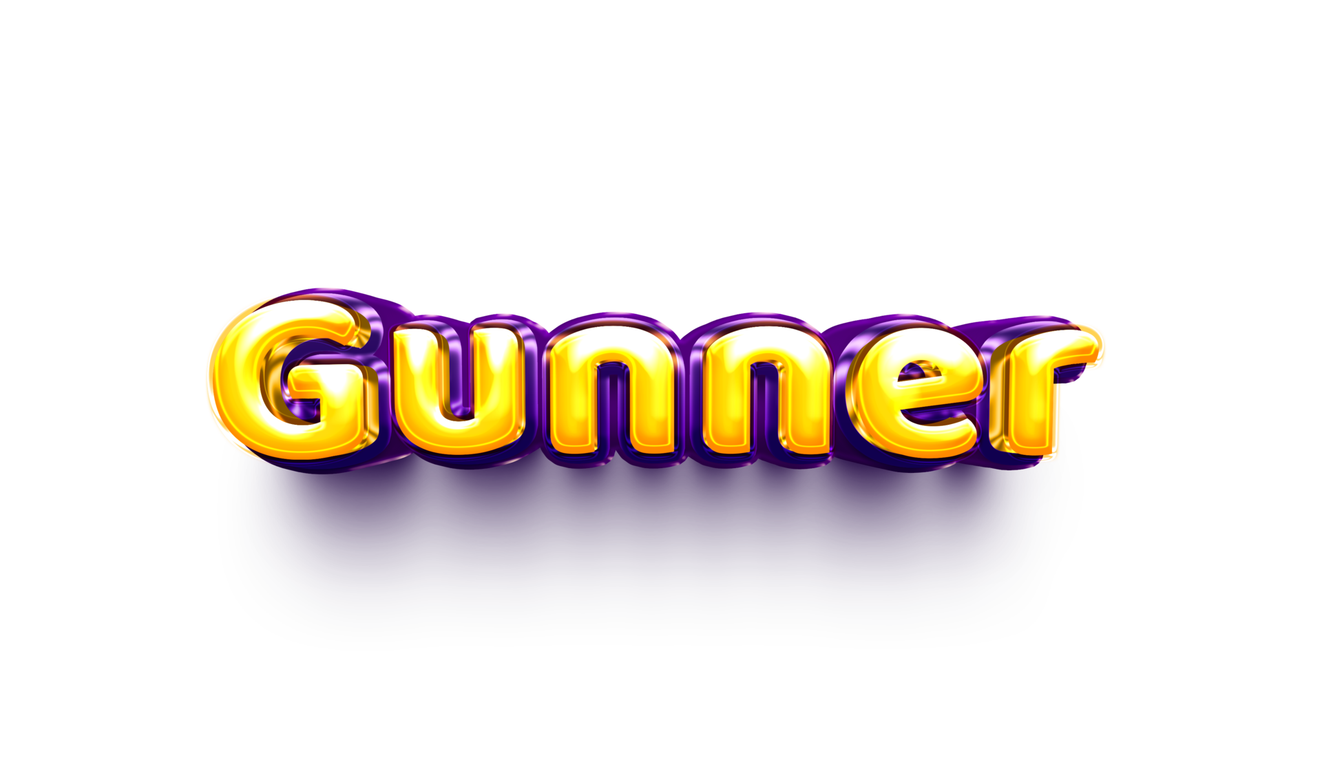 names of boys English helium balloon shiny celebration sticker 3d inflated Gunner 15240304 PNG