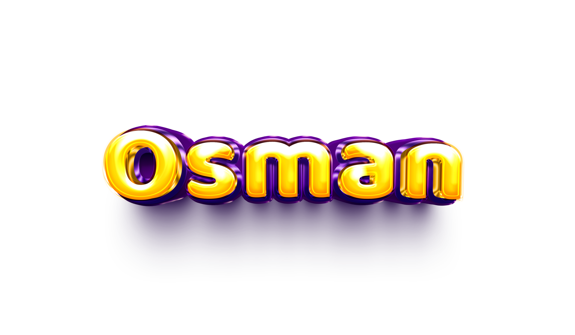 names of boy English helium balloon shiny celebration sticker 3d inflated Osman 15240387 PNG