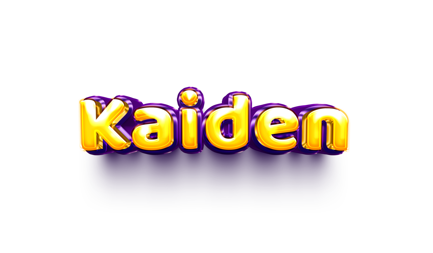 names of boys English helium balloon shiny celebration sticker 3d inflated Kaiden 15240432 PNG
