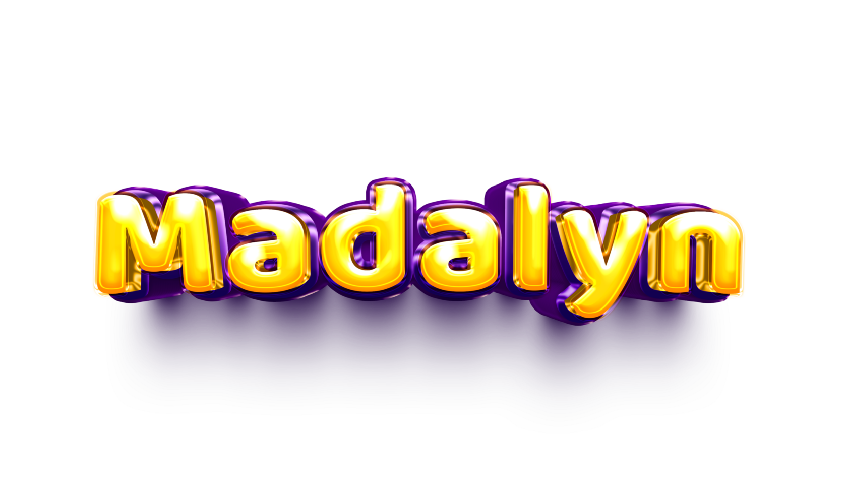 Names Of Girl English Helium Balloon Shiny Celebration Sticker 3d Inflated Madalyn 15240634 Png