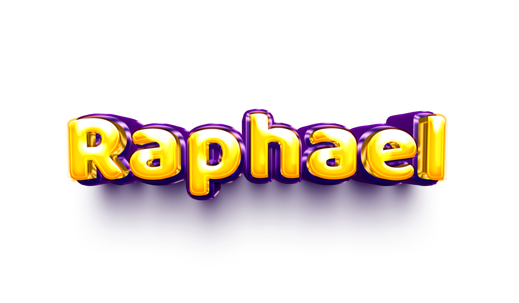 names of boy English helium balloon shiny celebration sticker 3d inflated Raphael 15240773 PNG