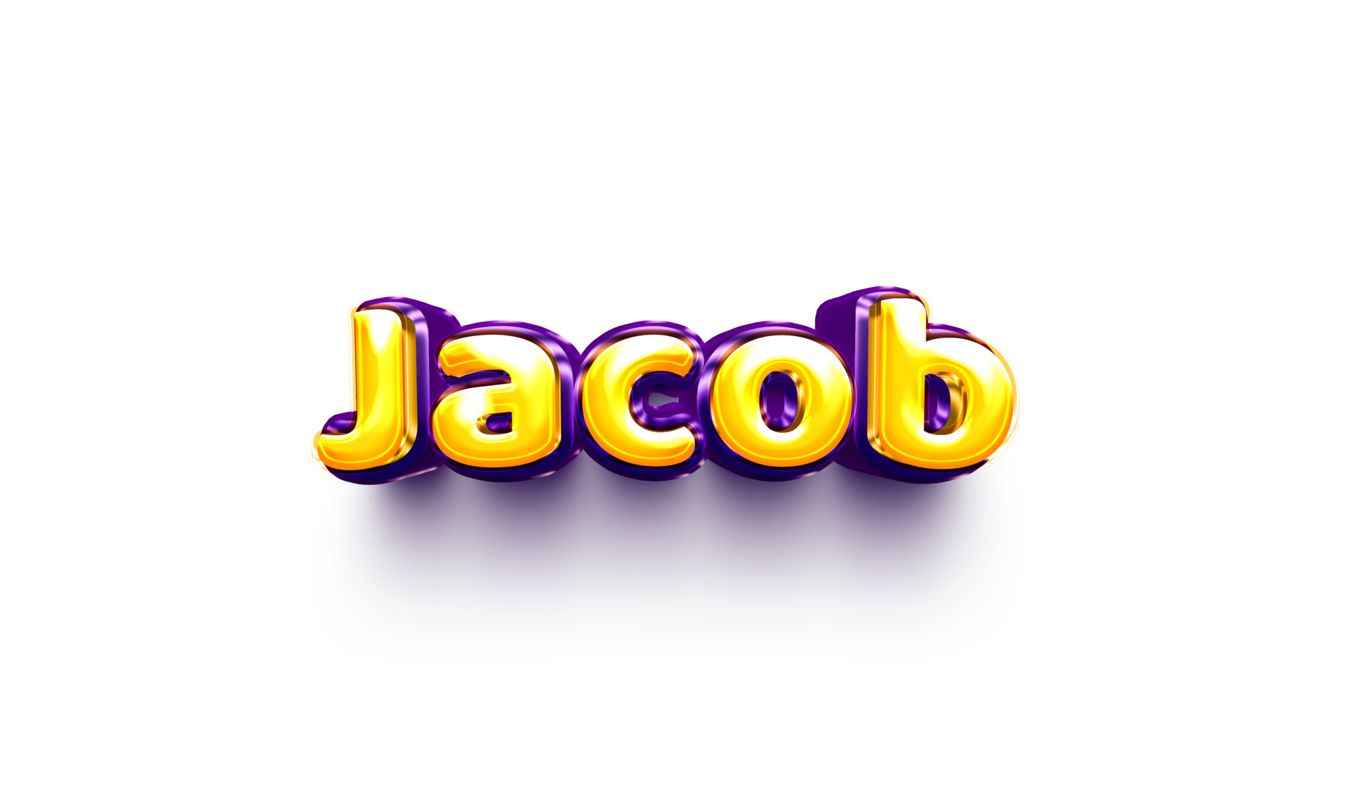 names of boys English helium balloon shiny celebration sticker 3d inflated Jacob 15240809 PNG