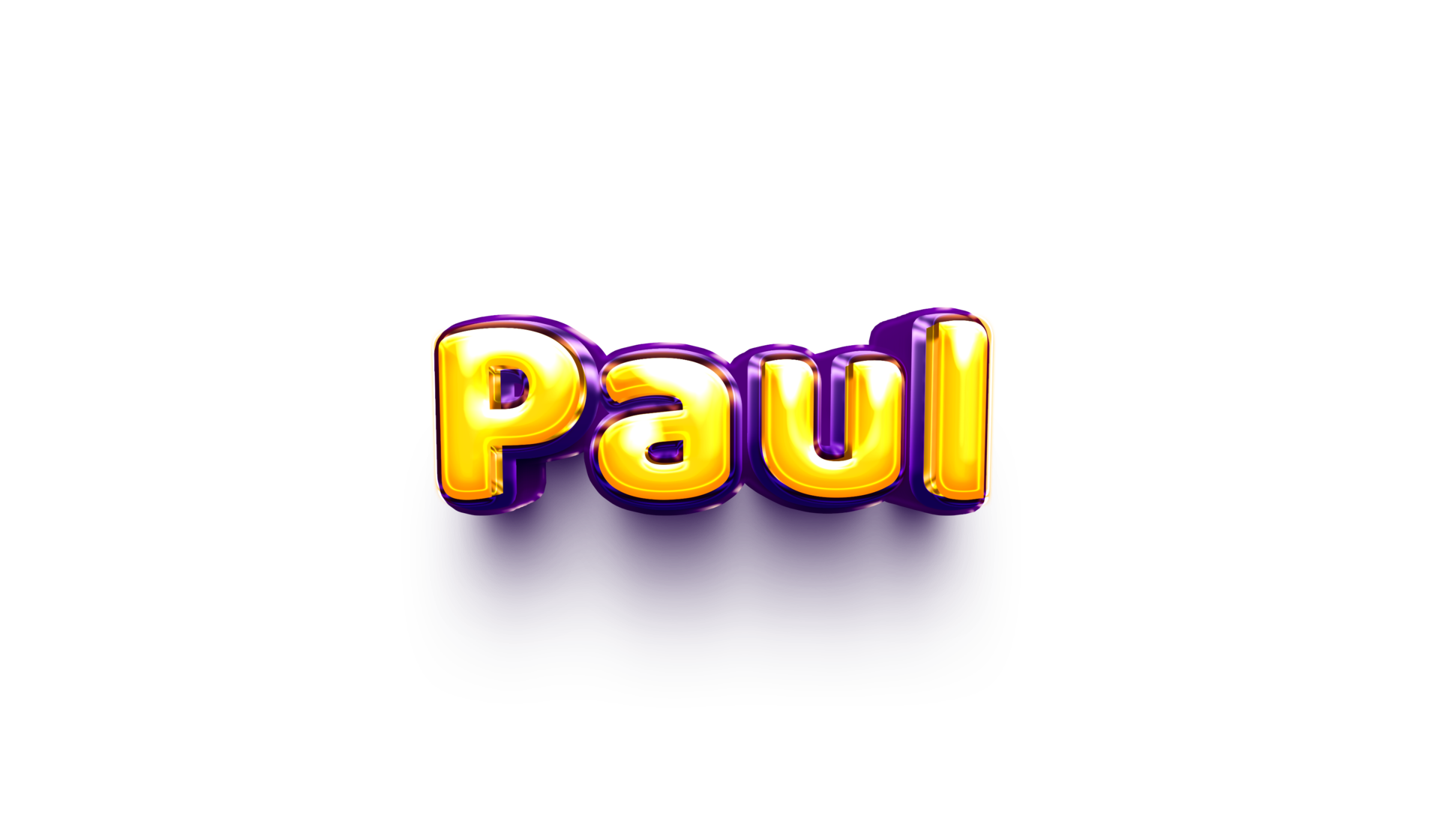 names of boy English helium balloon shiny celebration sticker 3d inflated Paul 15240811 PNG