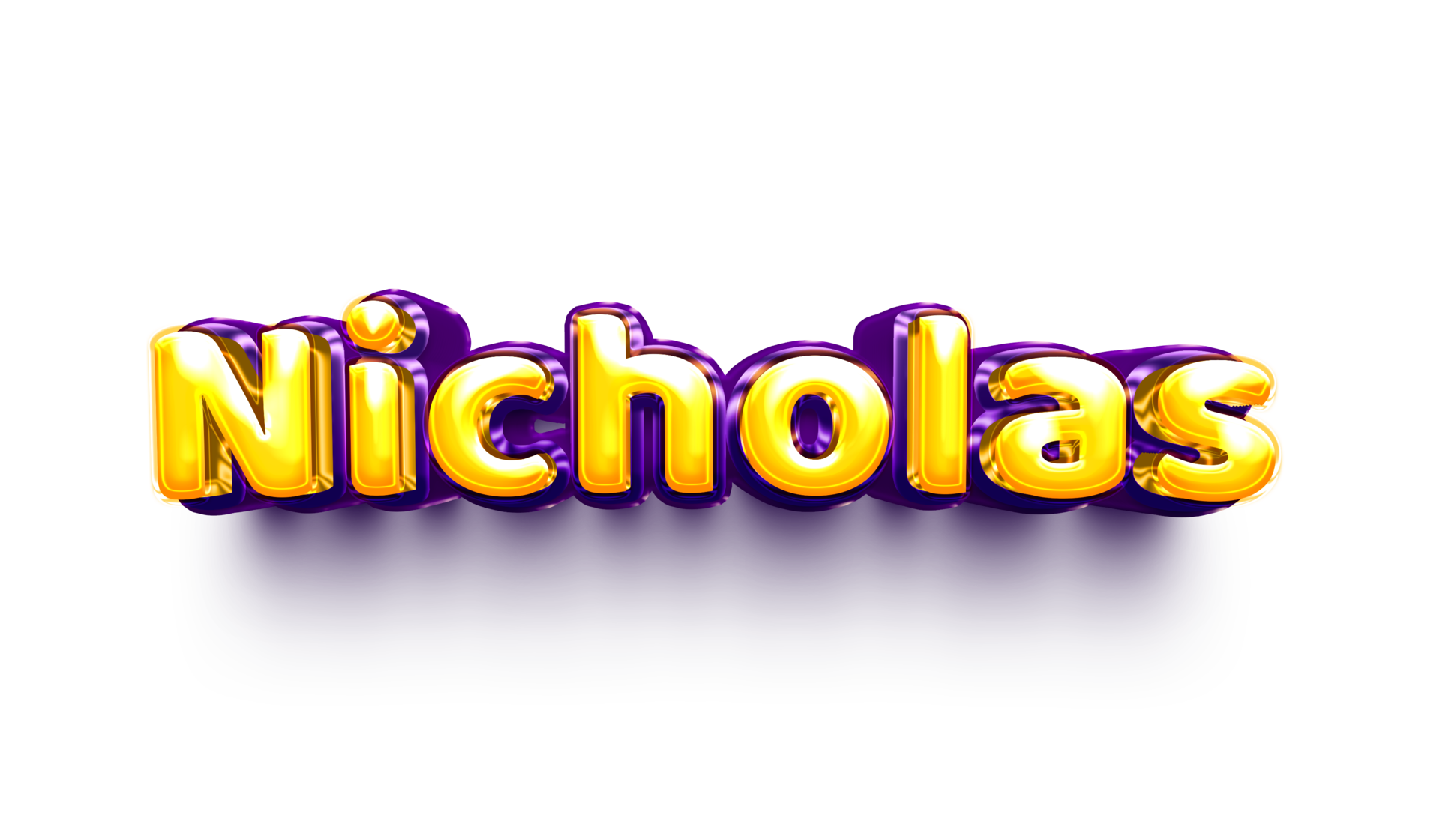names of boy English helium balloon shiny celebration sticker 3d inflated Nicholas 15241164 PNG