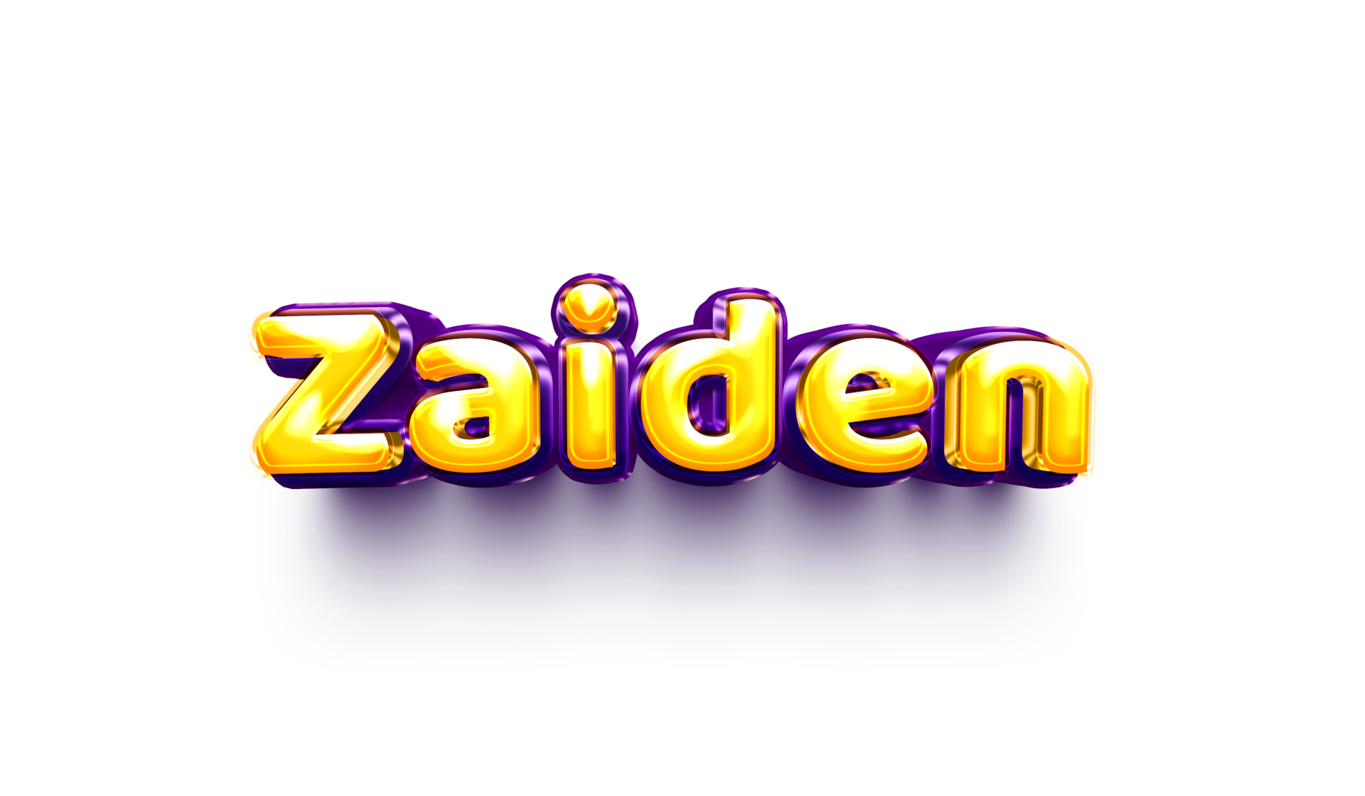 names of boys English helium balloon shiny celebration sticker 3d inflated Zaiden 15241168 PNG