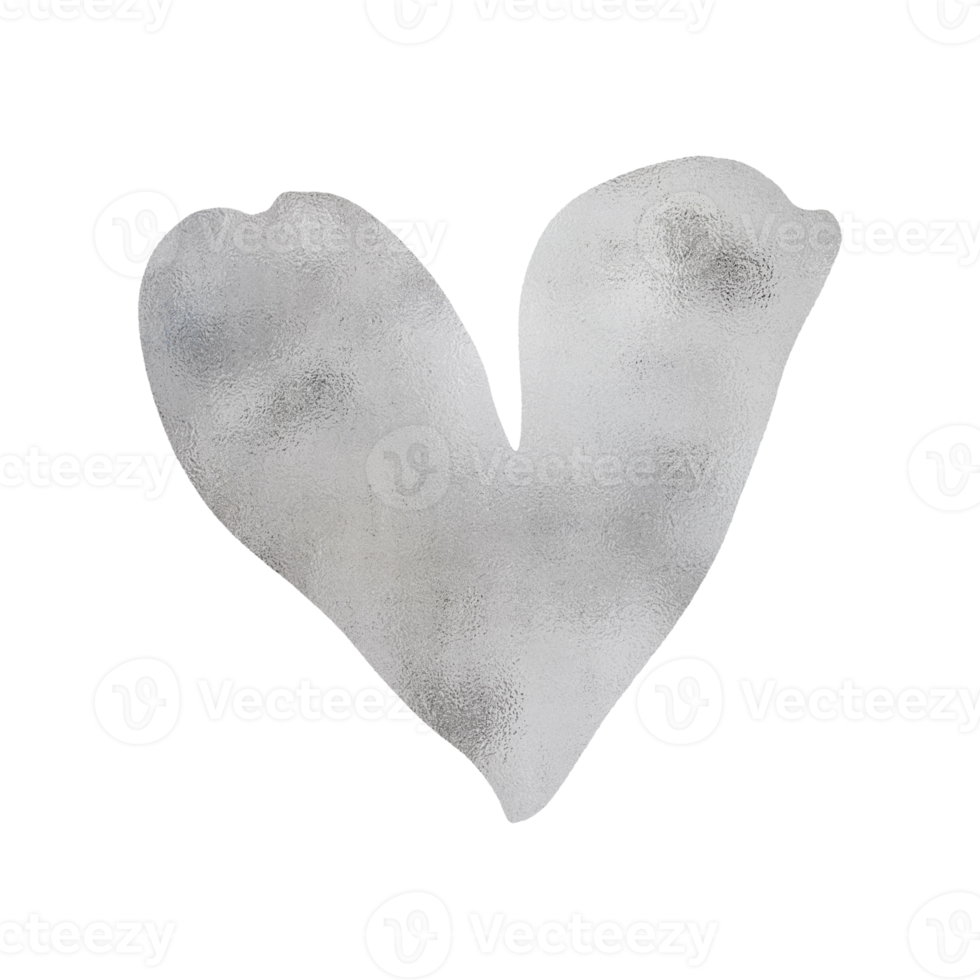 Corazón Plateado Brillante 15241467 Png