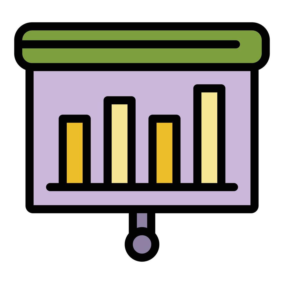 Graph Chart Banner Icon Color Outline Vector 15246938 Vector Art At