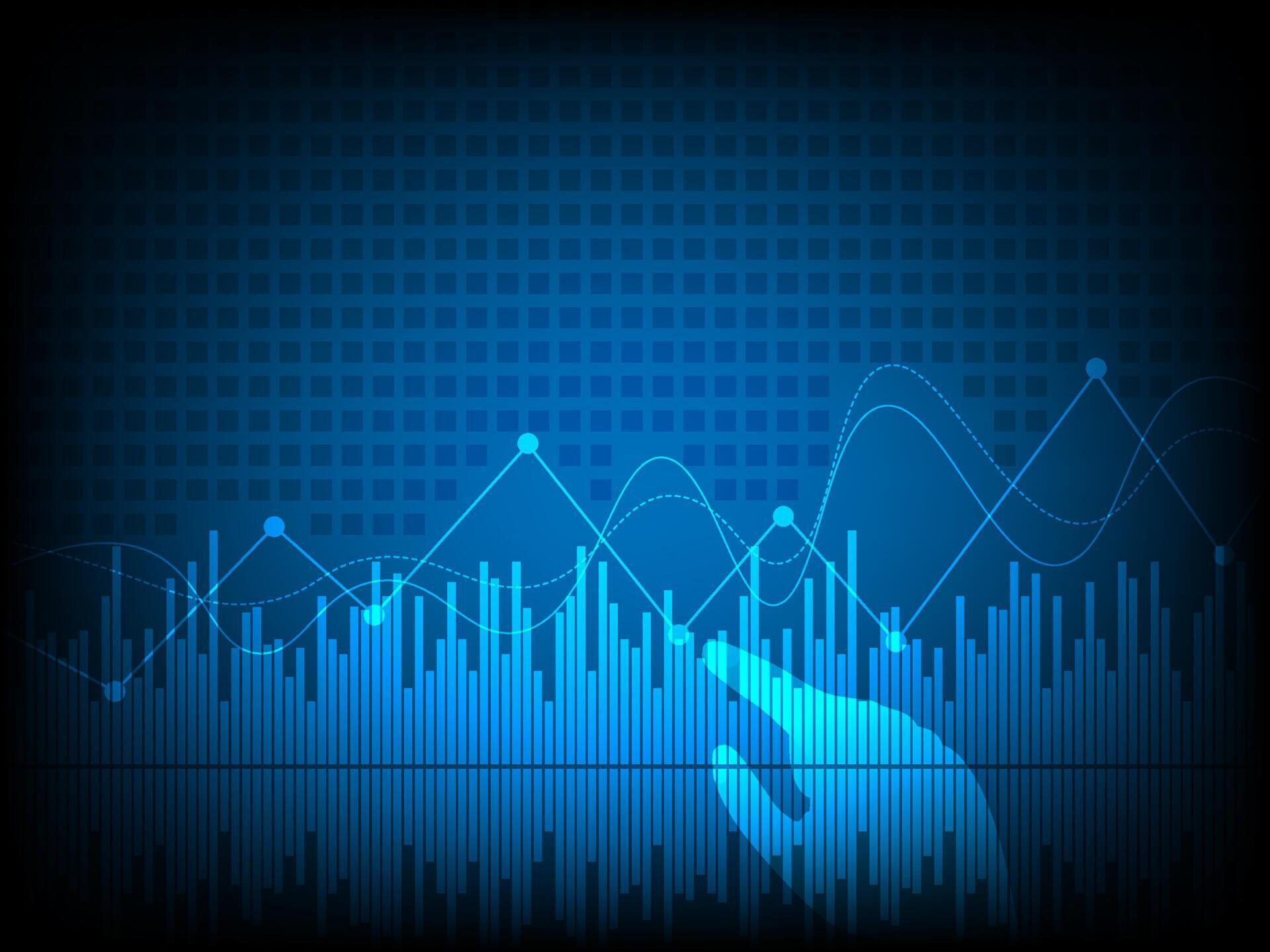 Technology data analysis concept. Graph candle stick. Graph chart of ...